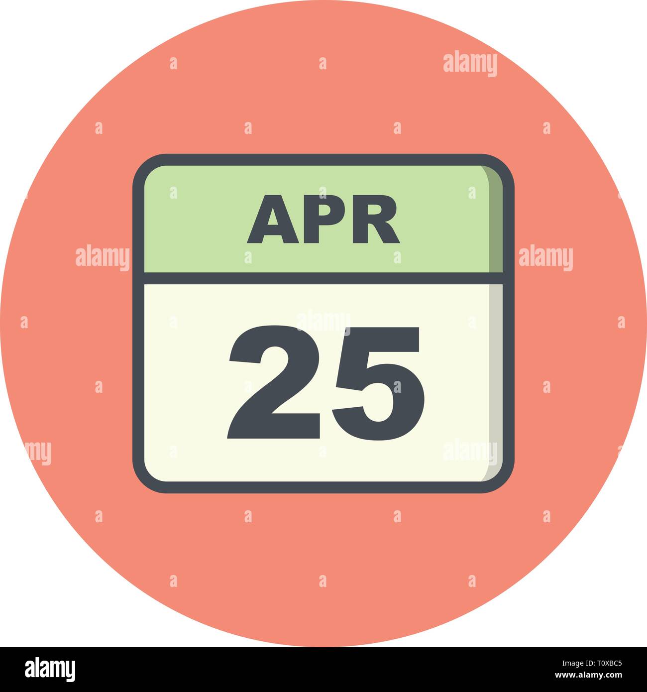 April 25th Date on a Single Day Calendar Stock Photo - Alamy