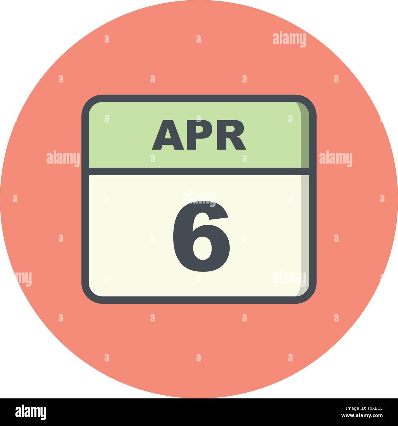 April 6th Date on a Single Day Calendar Stock Photo - Alamy