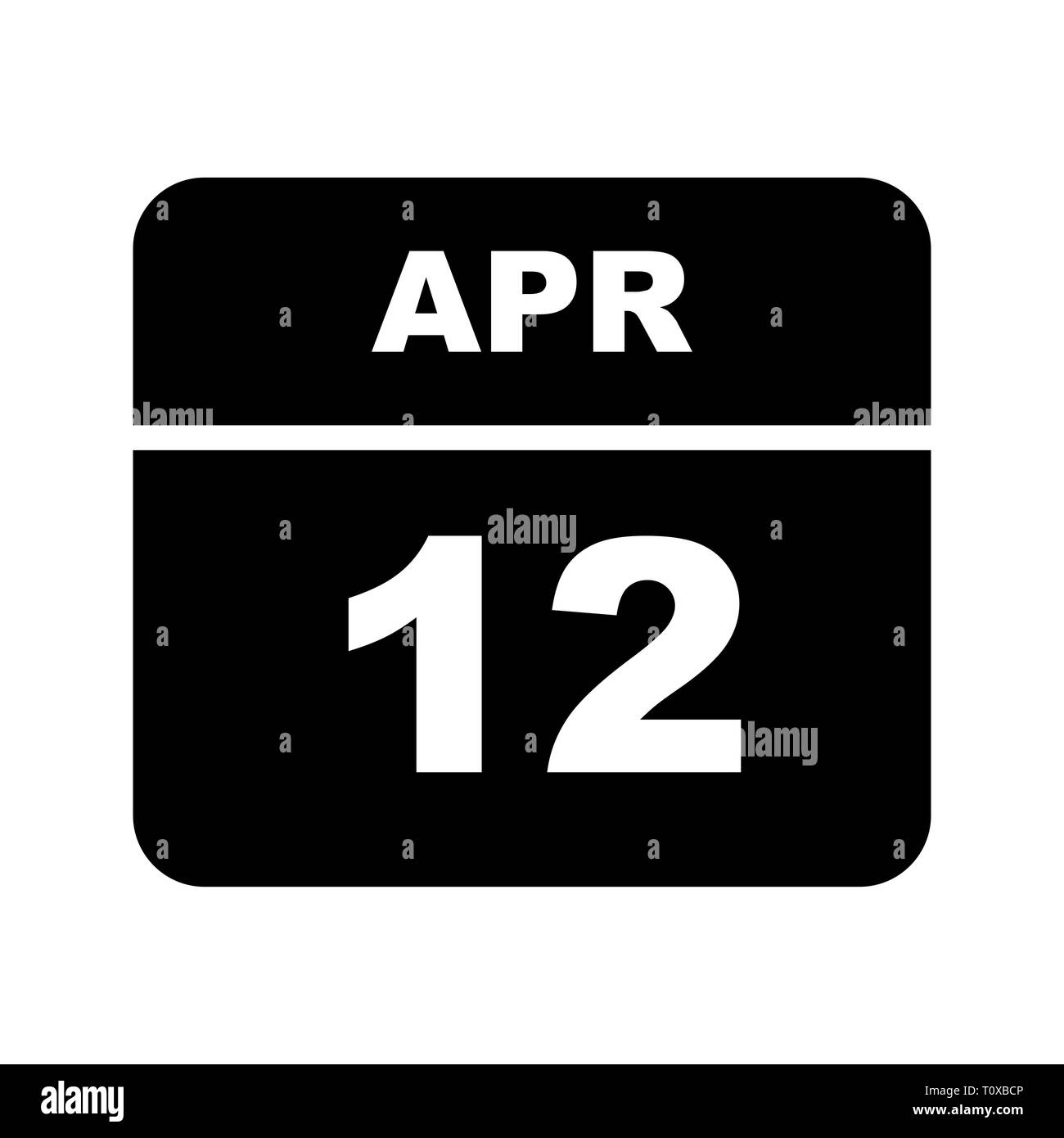 April 12th Date on a Single Day Calendar Stock Photo - Alamy