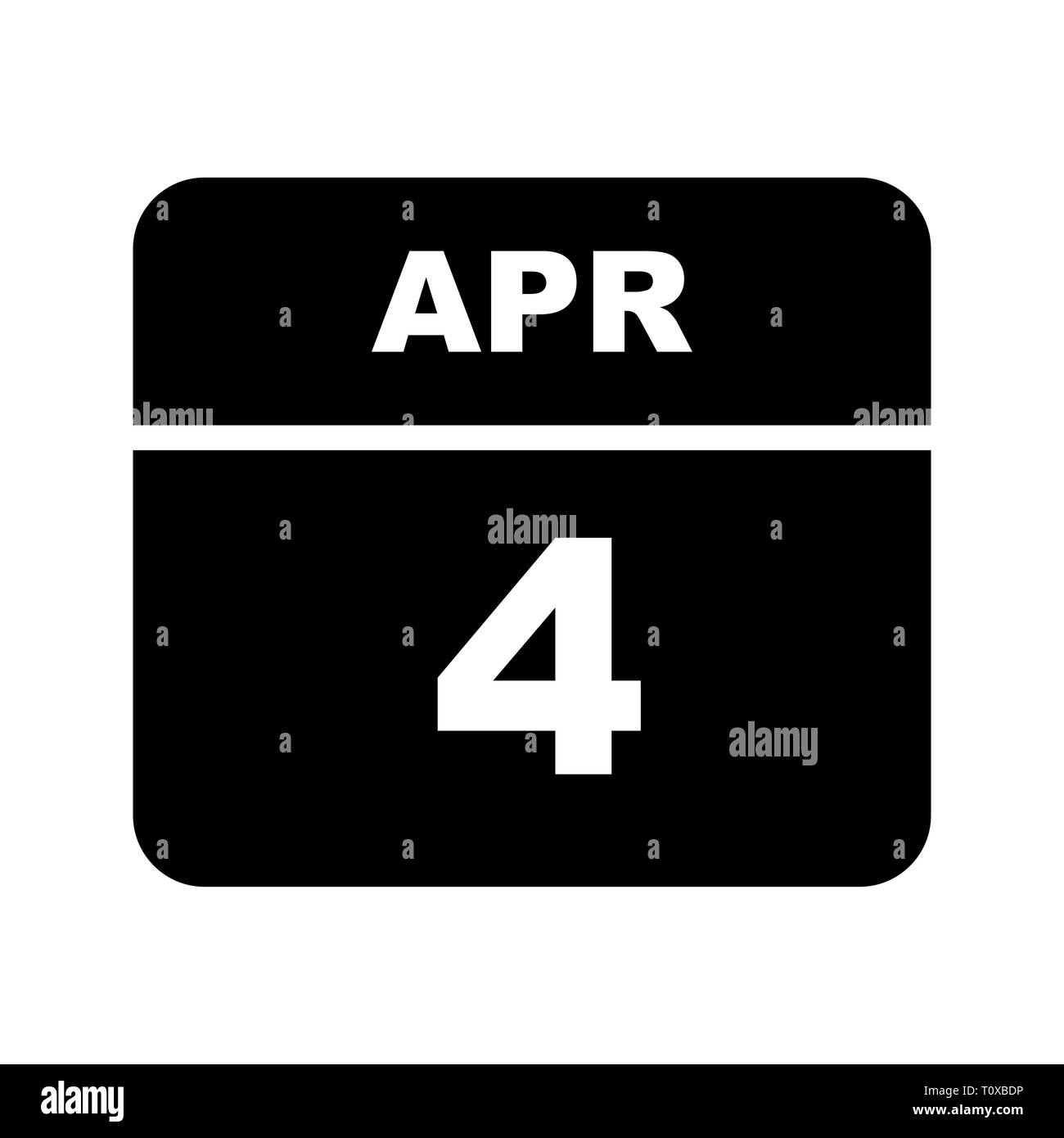 April 4th Date on a Single Day Calendar Stock Photo - Alamy