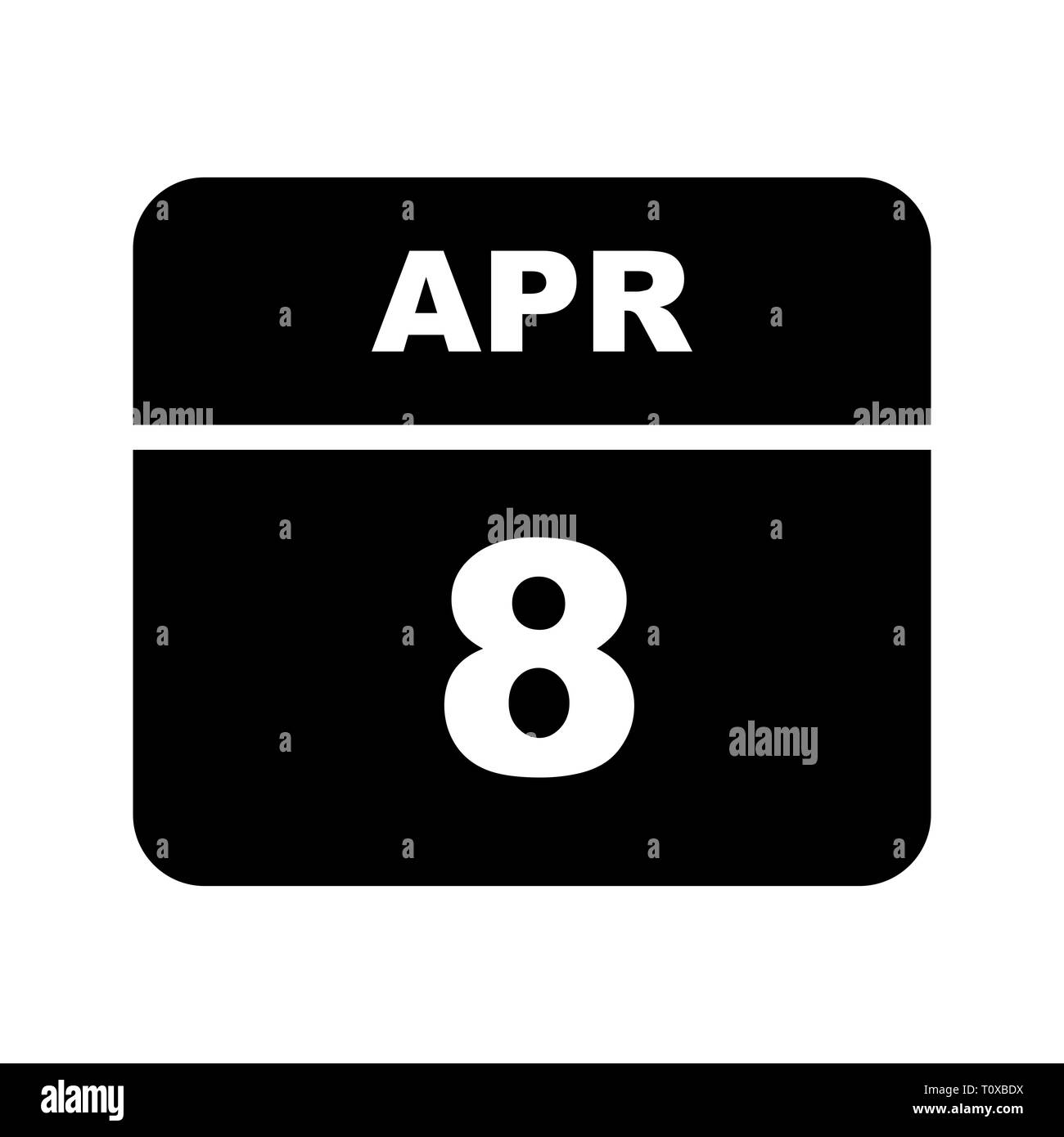 April 8th Date on a Single Day Calendar Stock Photo - Alamy