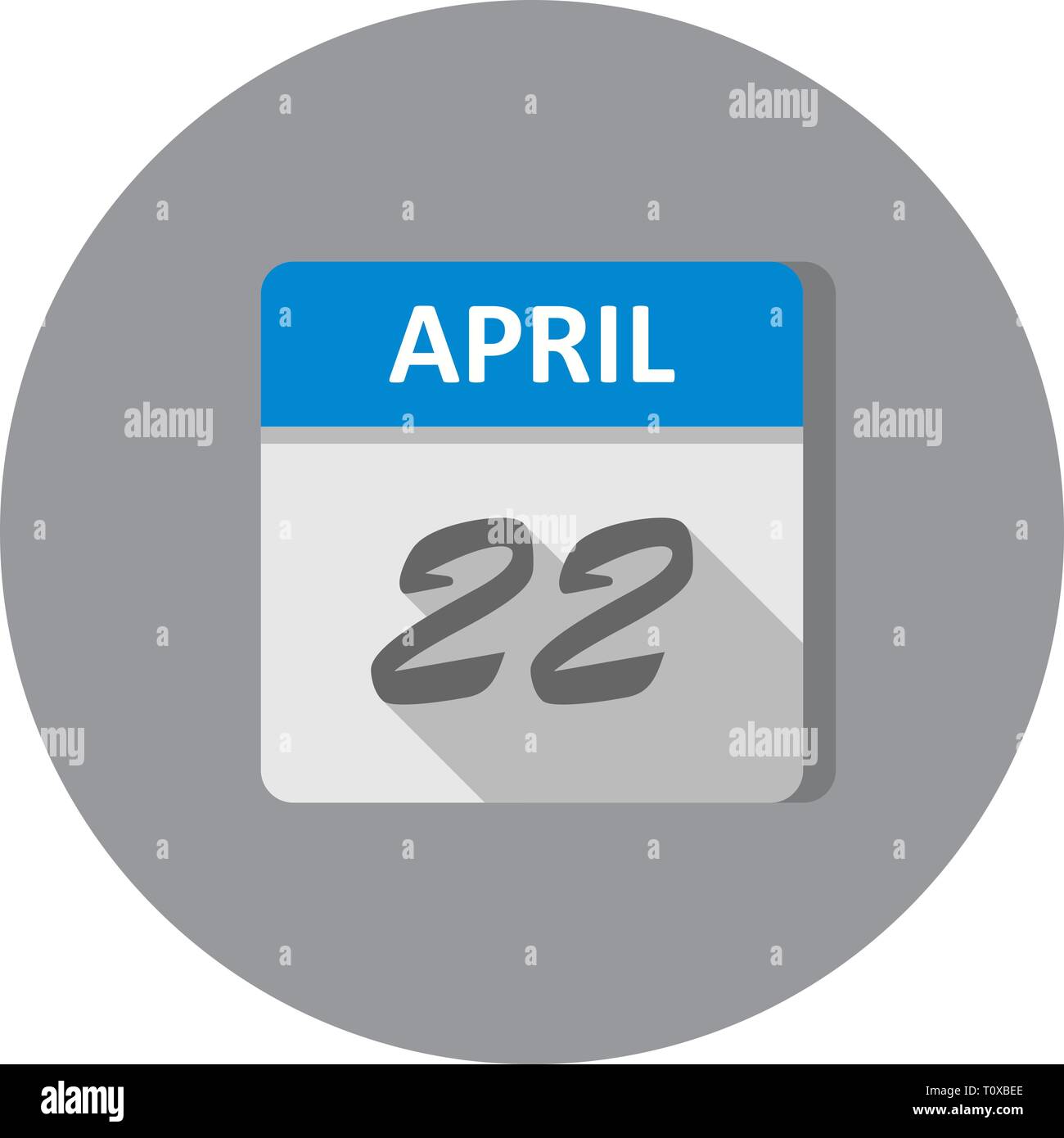 April 22nd Date on a Single Day Calendar Stock Photo - Alamy