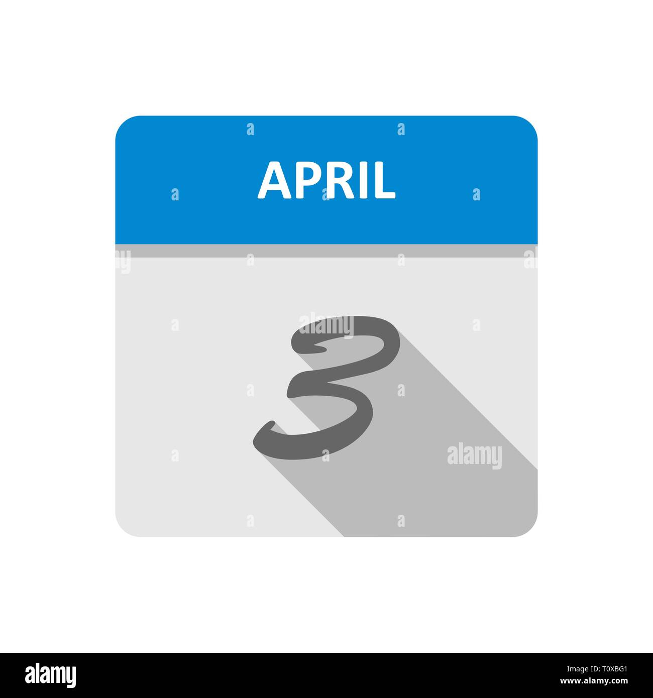 April 3rd Date on a Single Day Calendar Stock Photo - Alamy