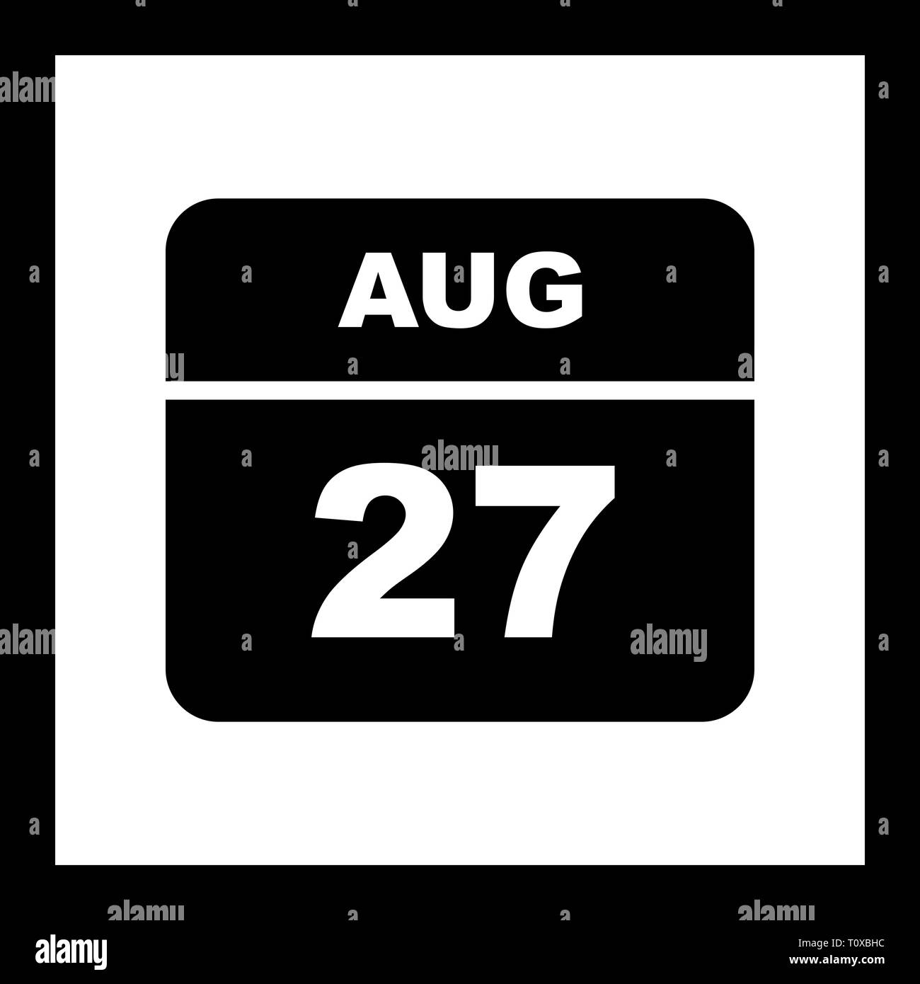August 27th Date on a Single Day Calendar Stock Photo - Alamy