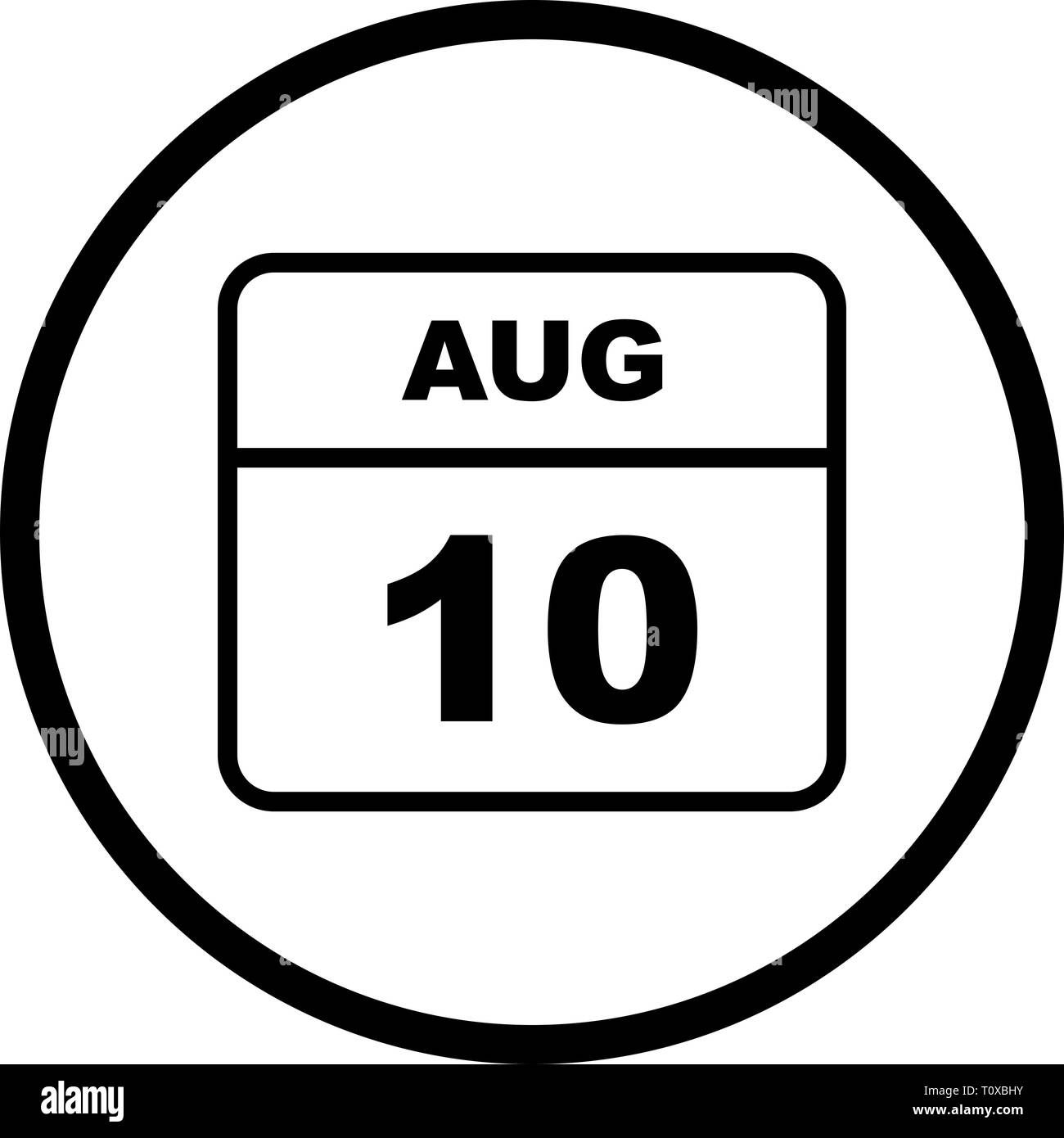 Day 10 august calendar Black and White Stock Photos & Images - Alamy