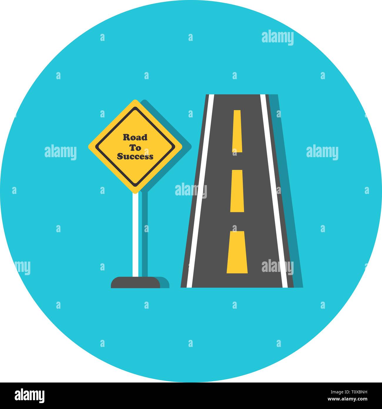 Illustration Road to success Icon Stock Photo - Alamy