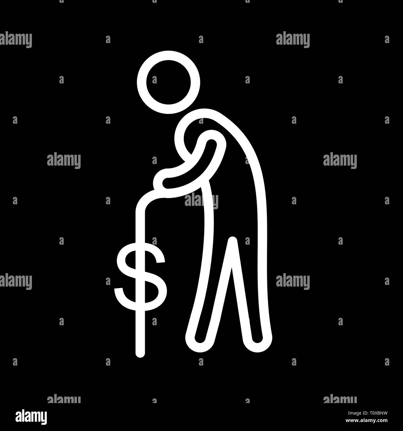 Illustration Pension Icon Stock Photo - Alamy