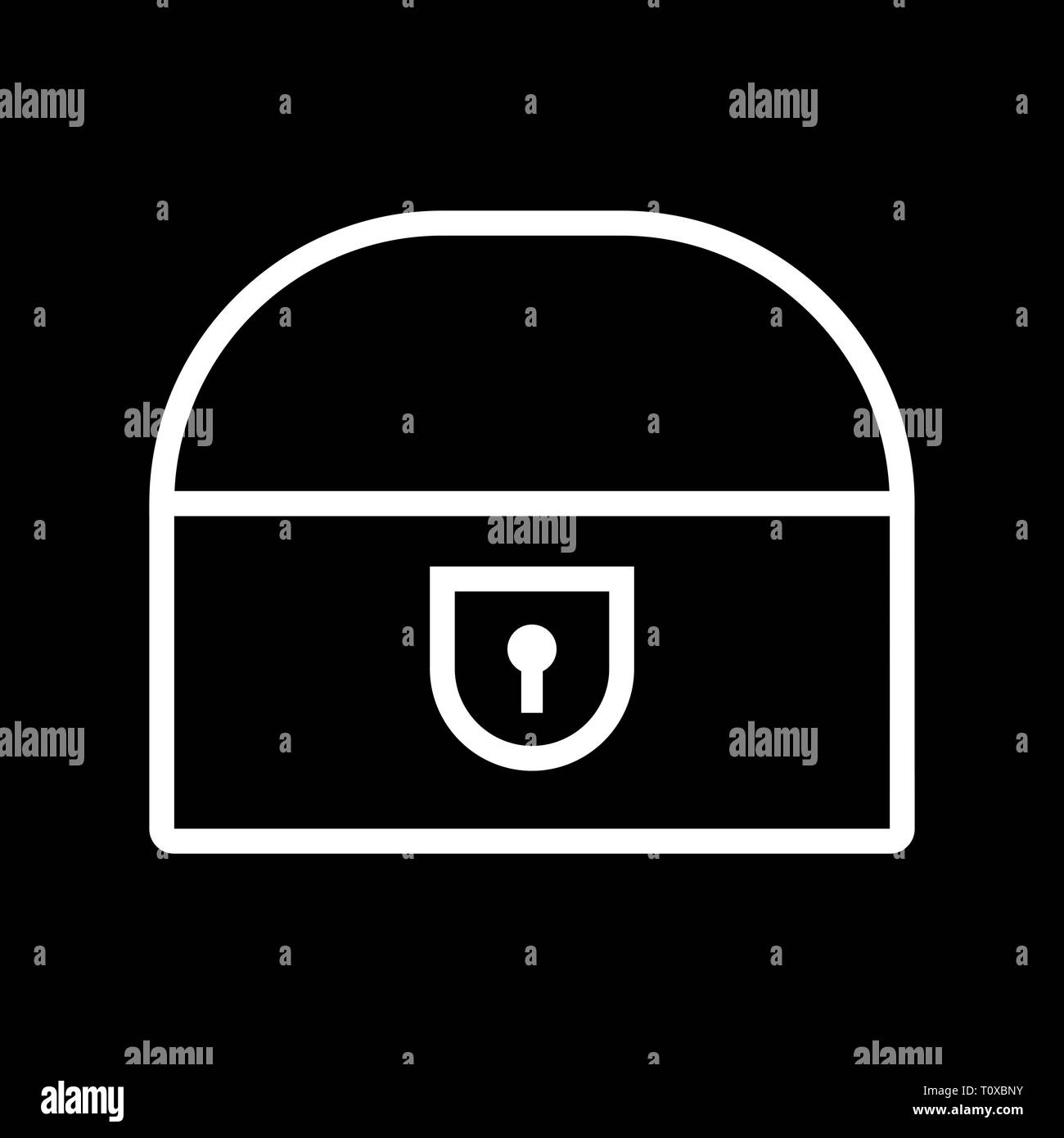 Illustration Coin Chest Icon Stock Photo - Alamy