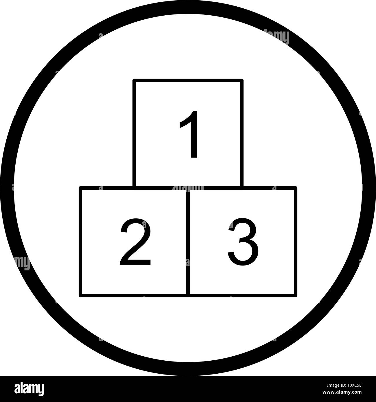 Illustration 123 Cubes Icon Stock Photo - Alamy