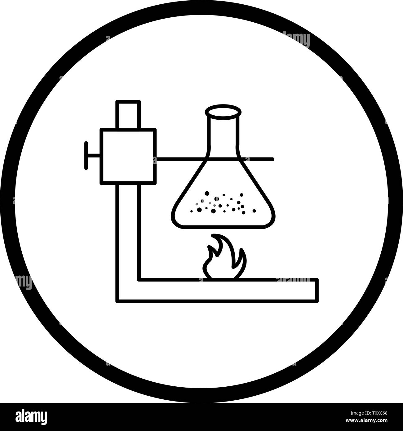 Illustration Fire Under Flask Icon Stock Photo - Alamy