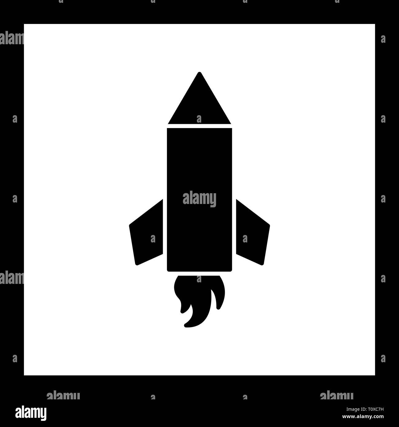 Illustration Pencil Rocket Icon Stock Photo - Alamy