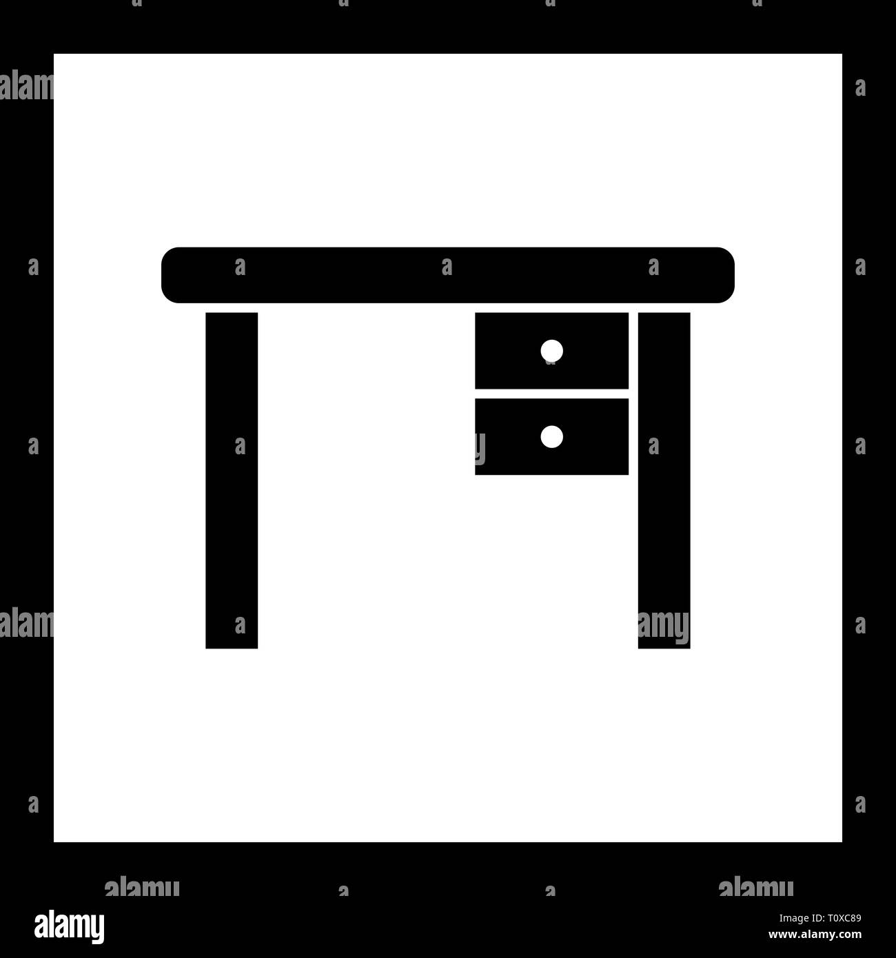 Illustration Study Table Vector Icon Stock Photo - Alamy