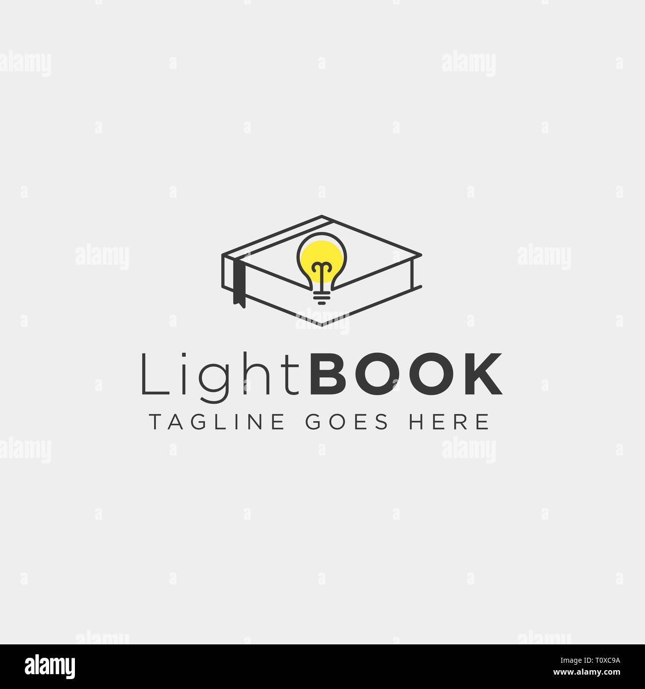 Light bulb learning line logo template vector illustration icon element ...
