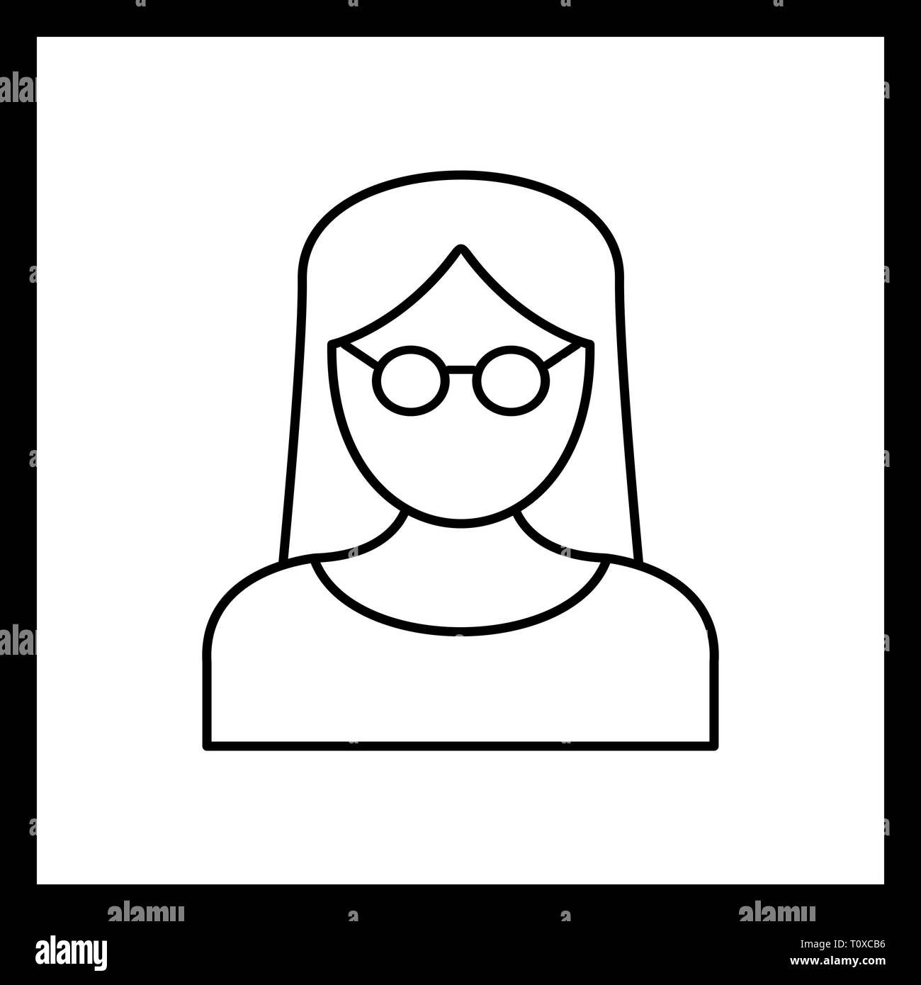 Illustration Female Scientist Icon Stock Photo - Alamy