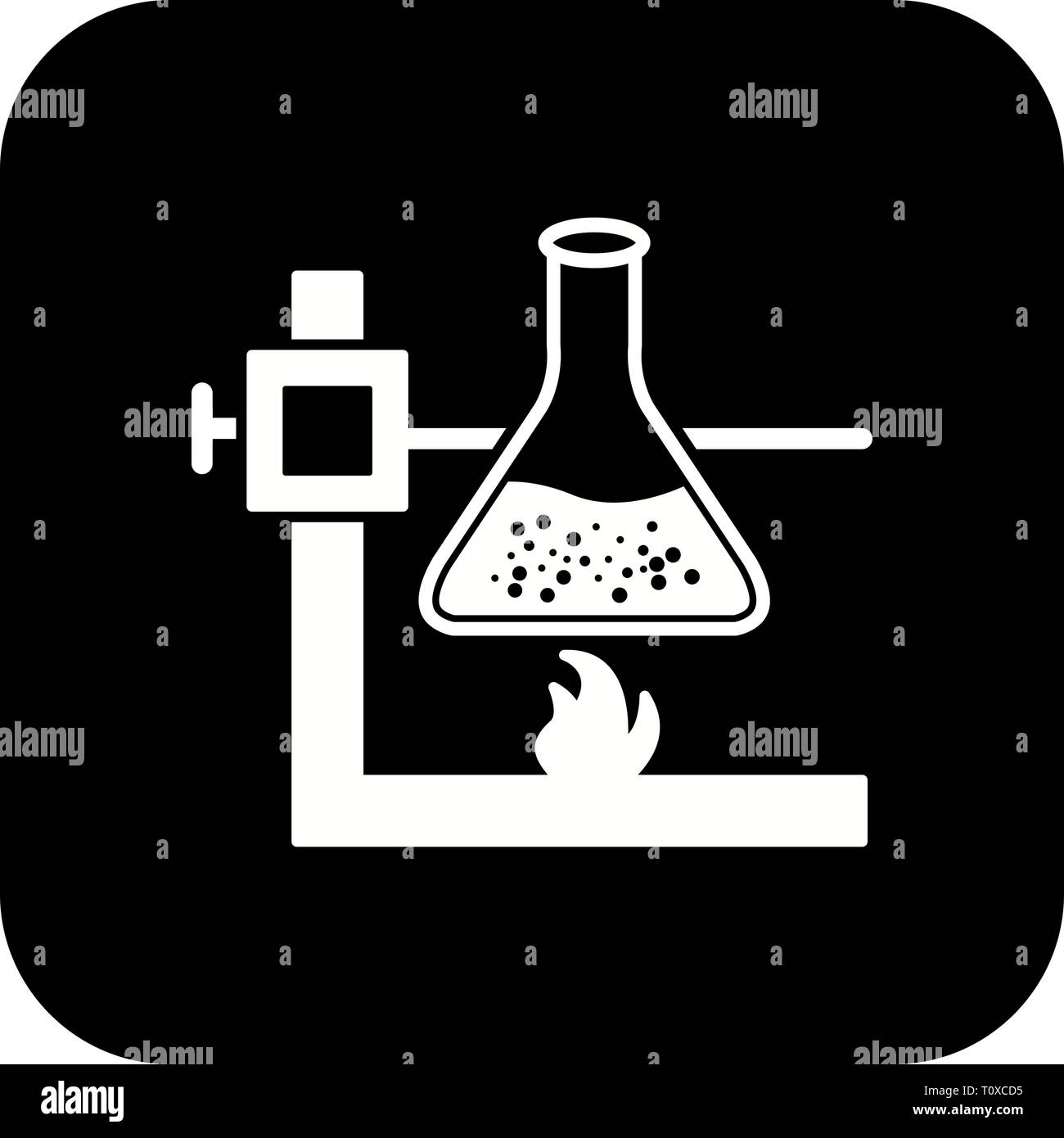 Illustration Fire Under Flask Icon Stock Photo - Alamy