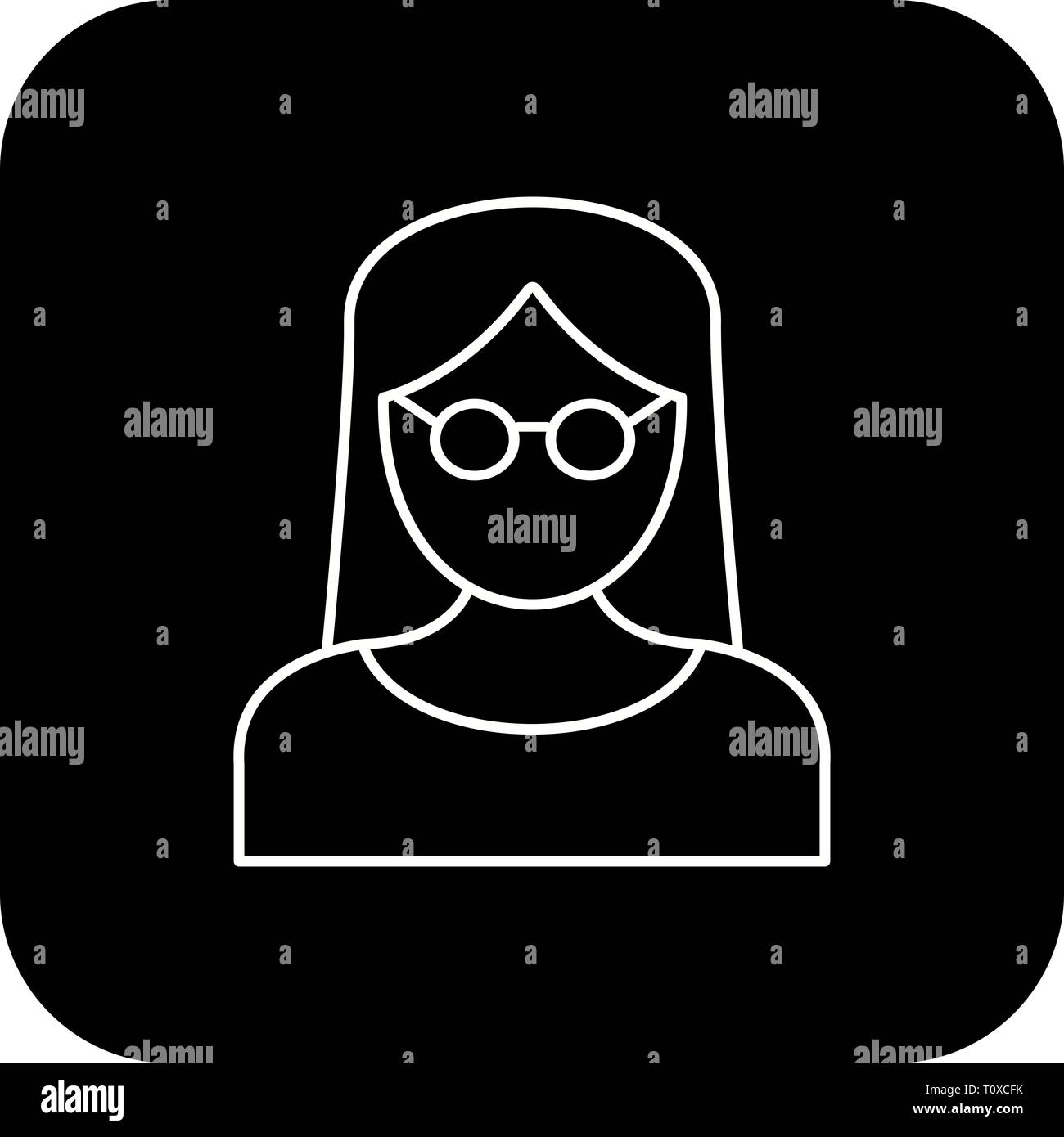 Illustration Female Scientist Icon Stock Photo - Alamy