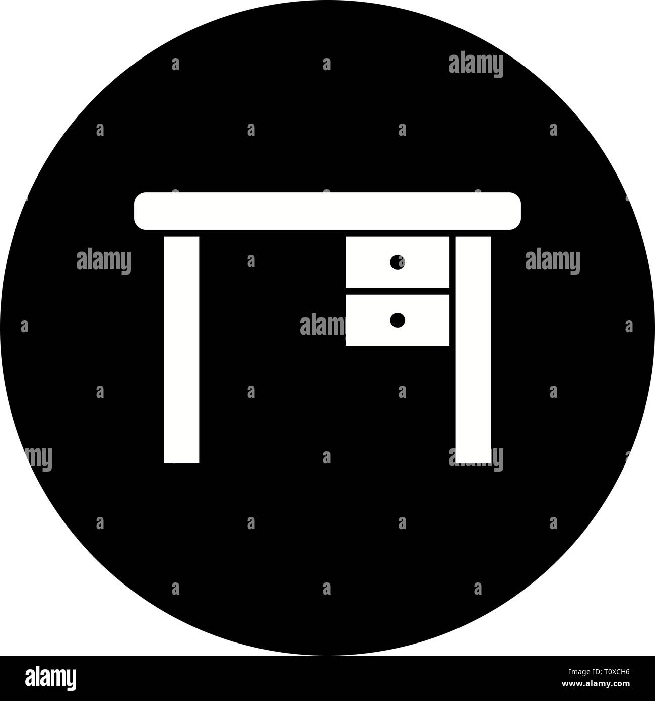 Illustration Study Table Vector Icon Stock Photo - Alamy