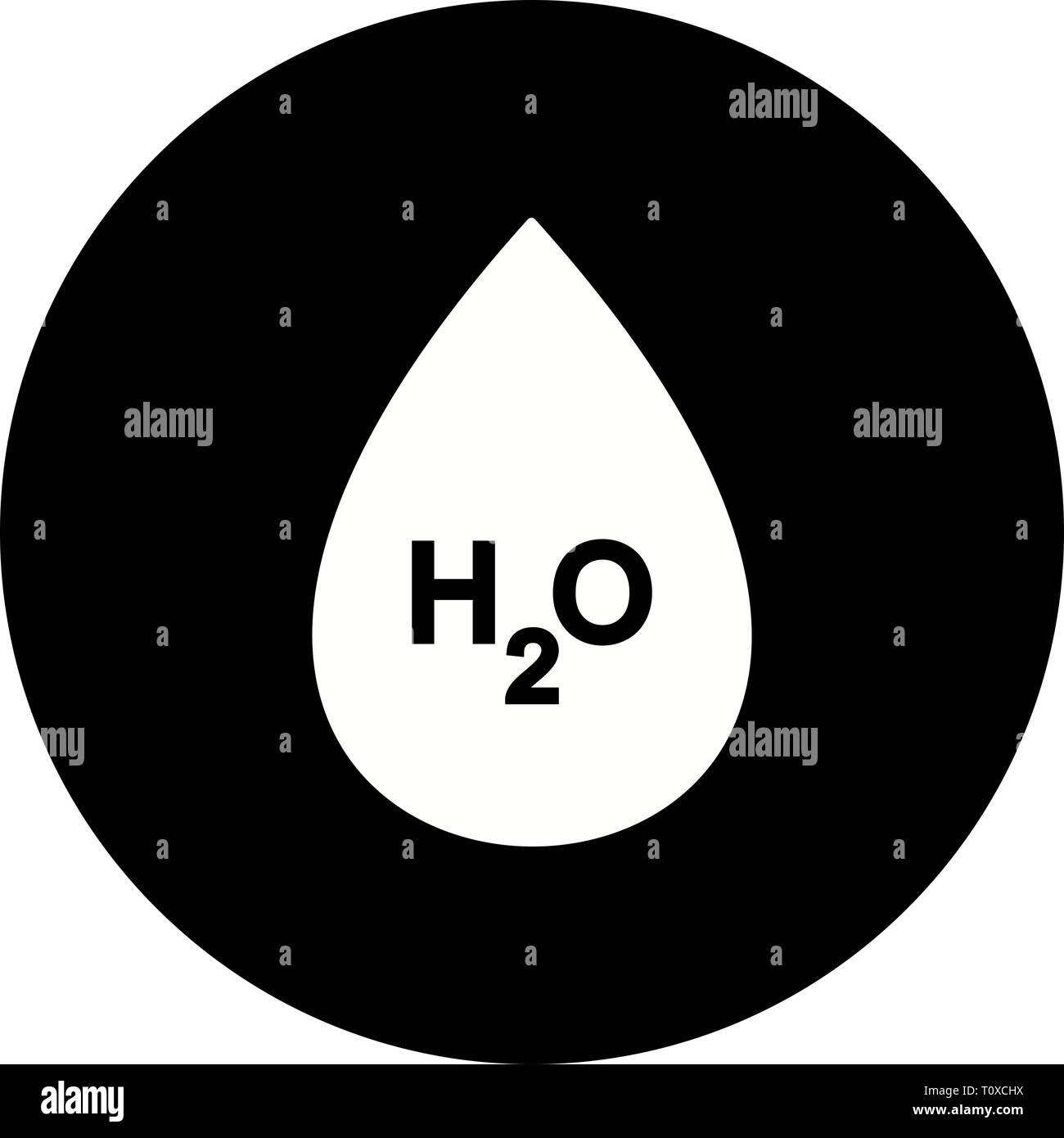 Illustration H2O Icon Stock Photo - Alamy