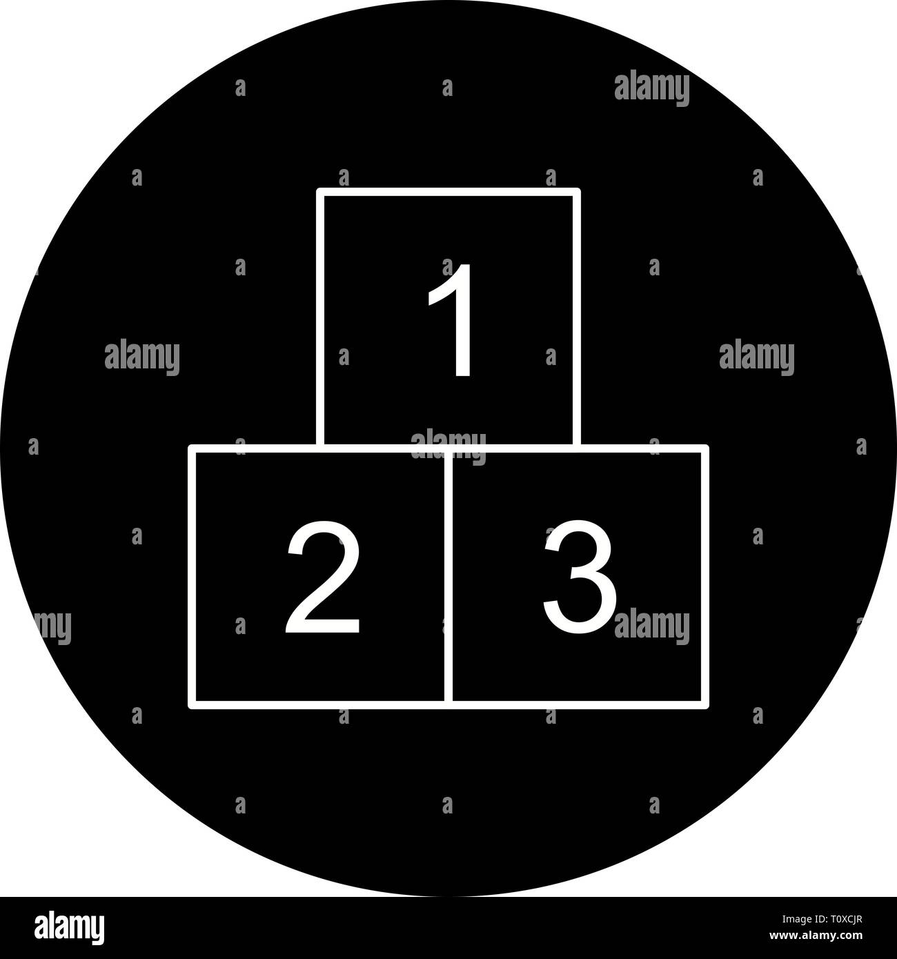 Illustration 123 Cubes Icon Stock Photo - Alamy