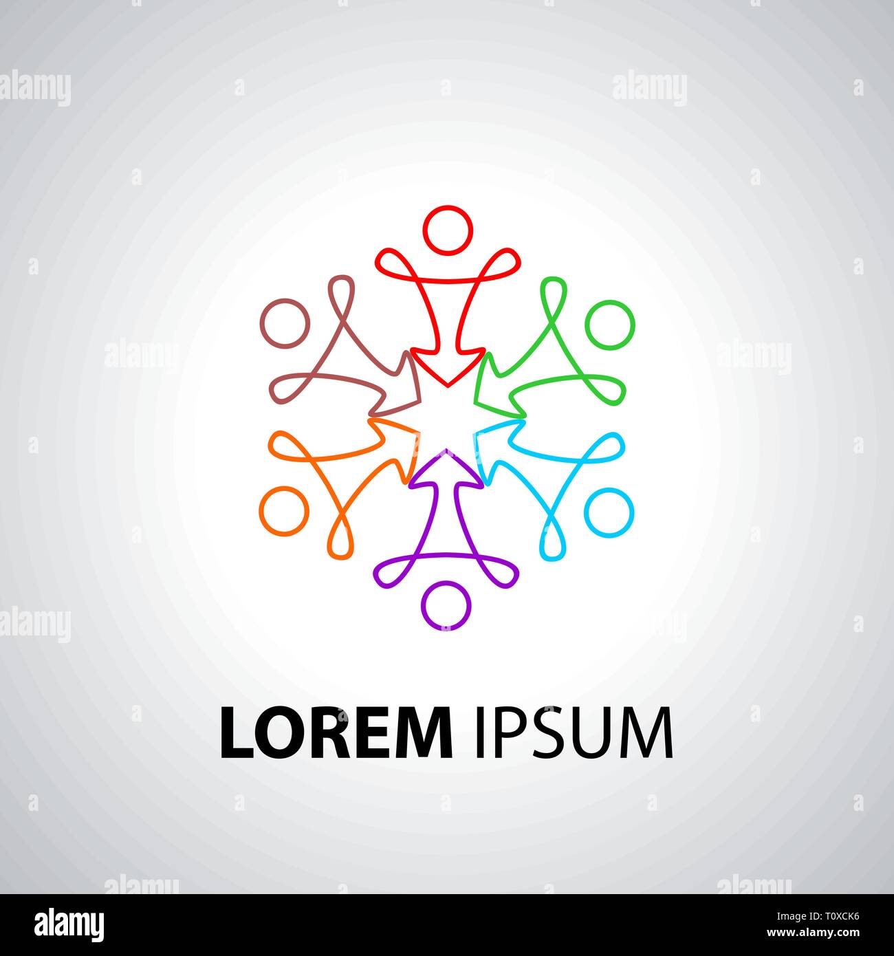 Teamwork social net people together icon vector image Stock Vector ...