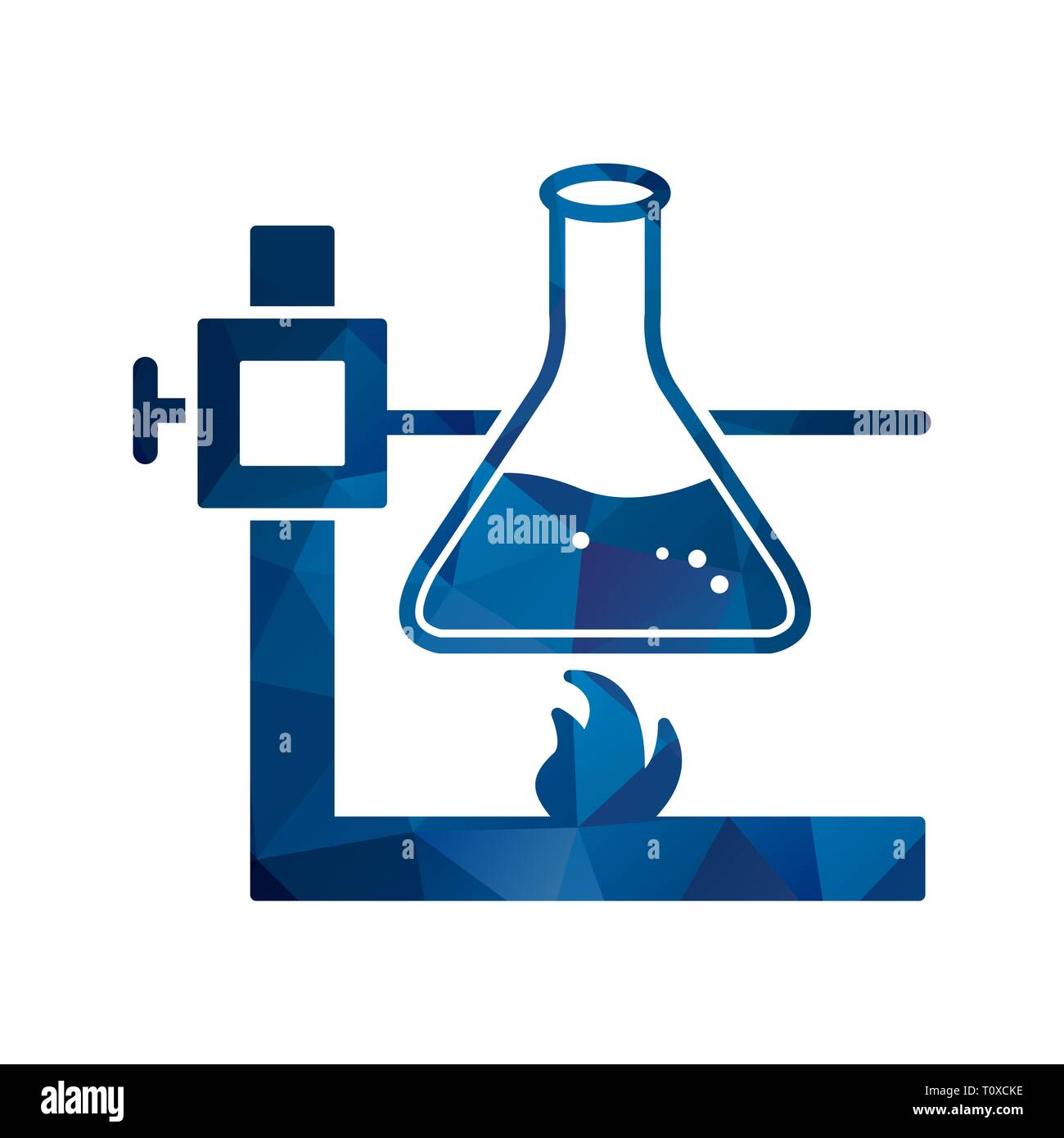 Illustration Fire Under Flask Icon Stock Photo - Alamy
