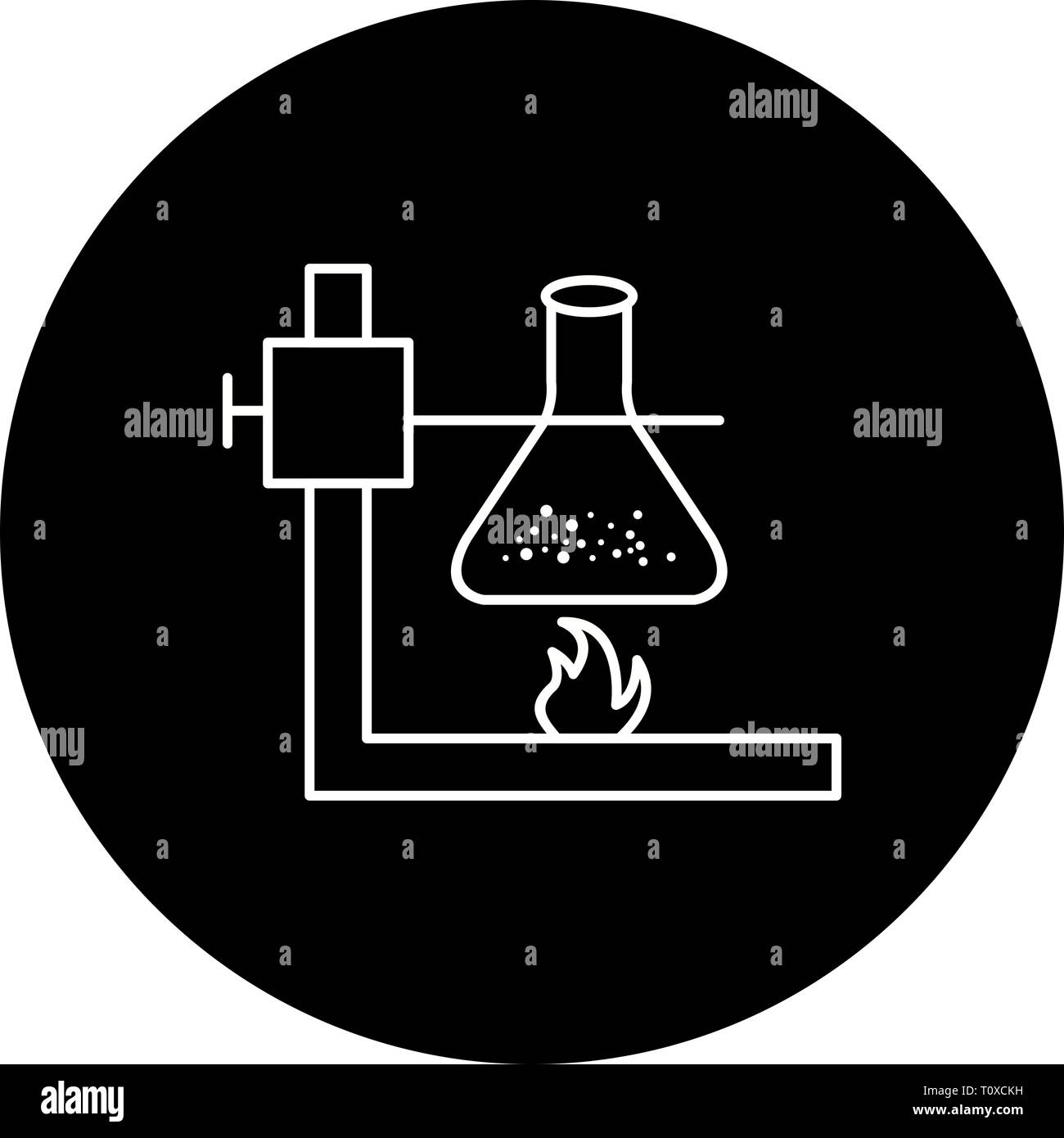 Illustration Fire Under Flask Icon Stock Photo - Alamy