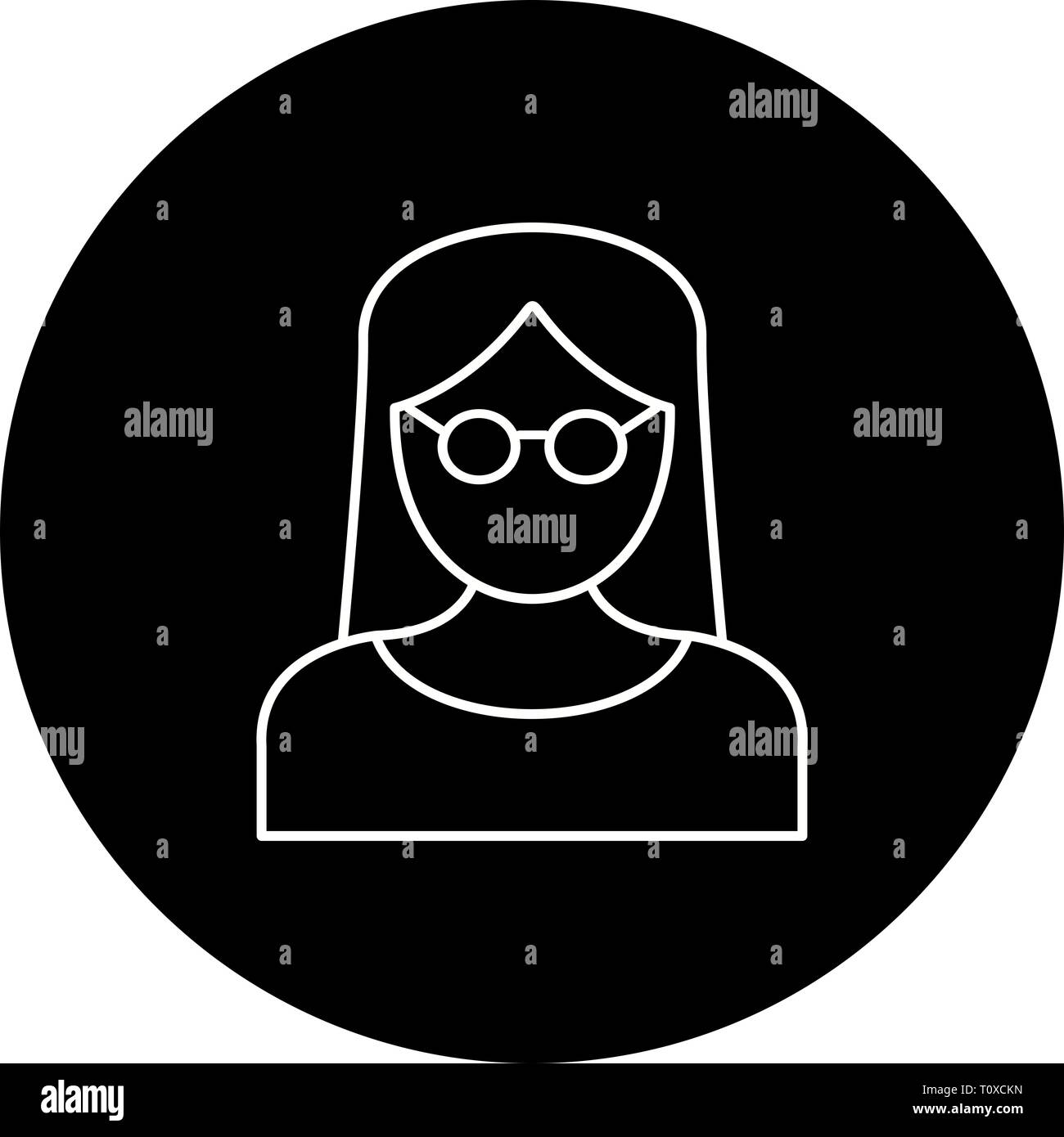 Illustration Female Scientist Icon Stock Photo - Alamy