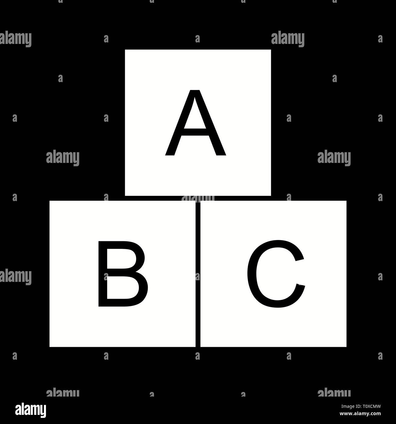 Illustration ABC Cubes Icon Stock Photo - Alamy
