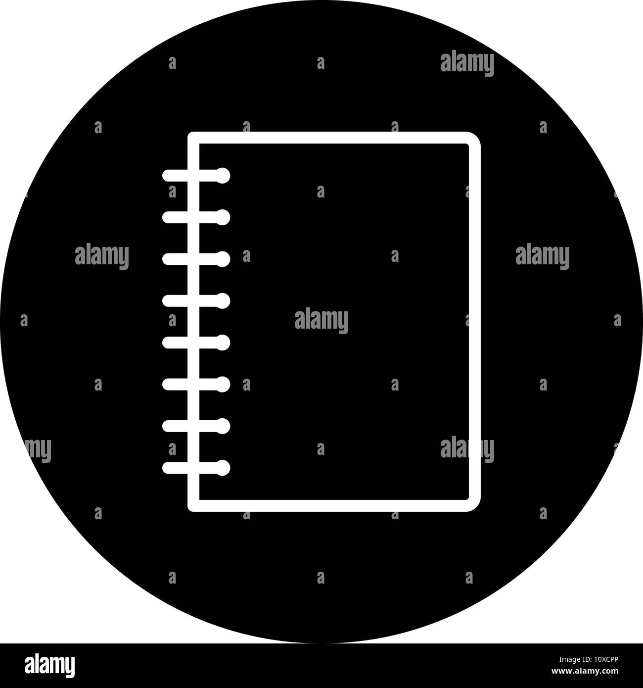 Illustration Spiral Notebook Icon Stock Photo - Alamy