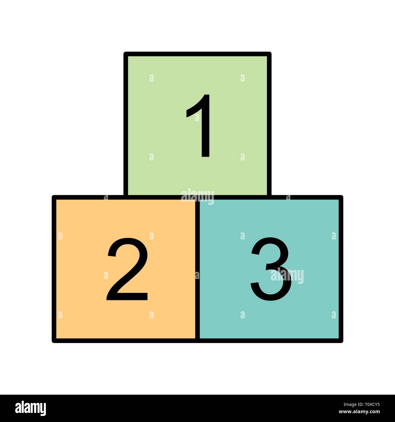 Illustration 123 Cubes Icon Stock Photo - Alamy