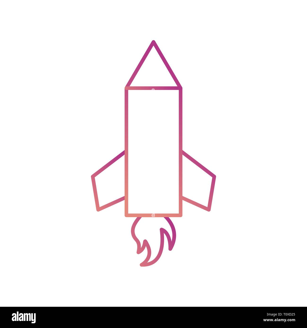 Illustration Pencil Rocket Icon Stock Photo - Alamy