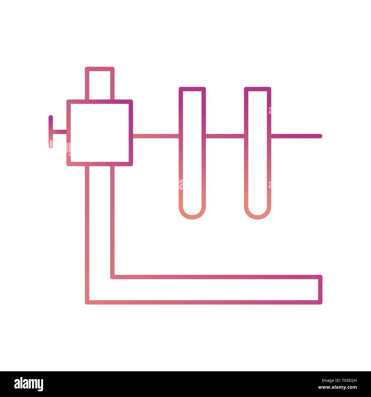 Illustration Two Tube With Stand Icon Stock Photo - Alamy