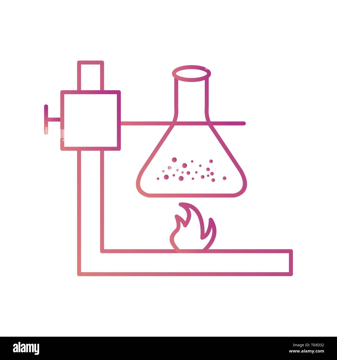 Illustration Fire Under Flask Icon Stock Photo - Alamy
