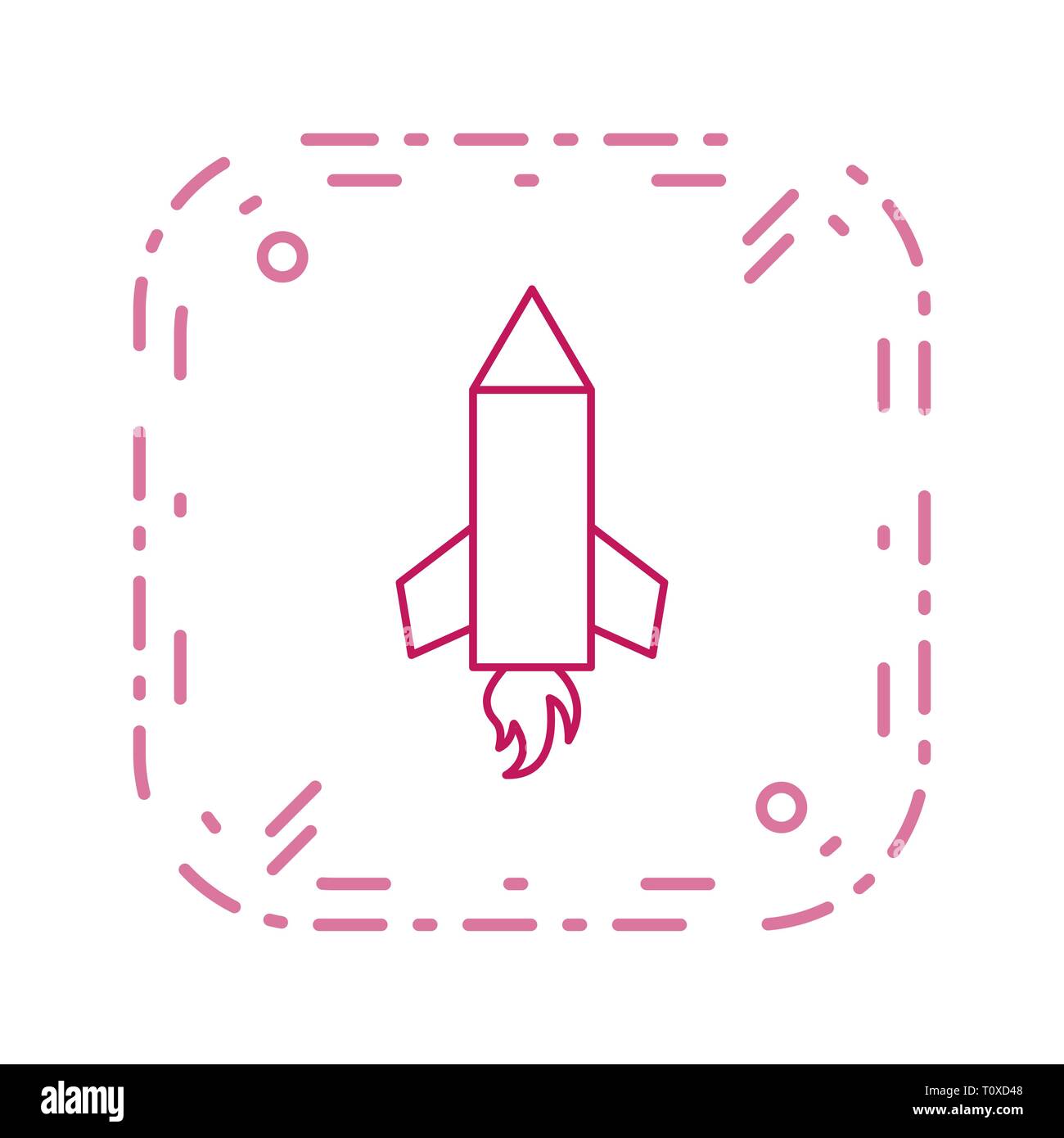 Illustration Pencil Rocket Icon Stock Photo - Alamy