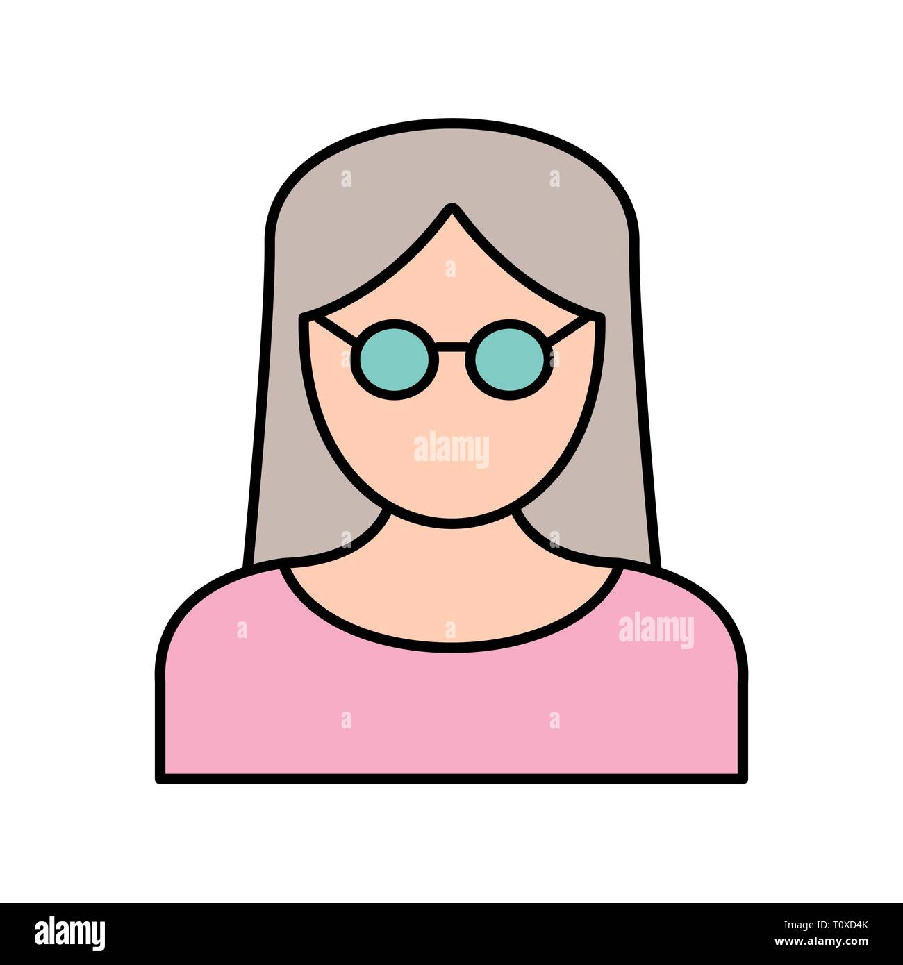 Illustration Female Scientist Icon Stock Photo - Alamy