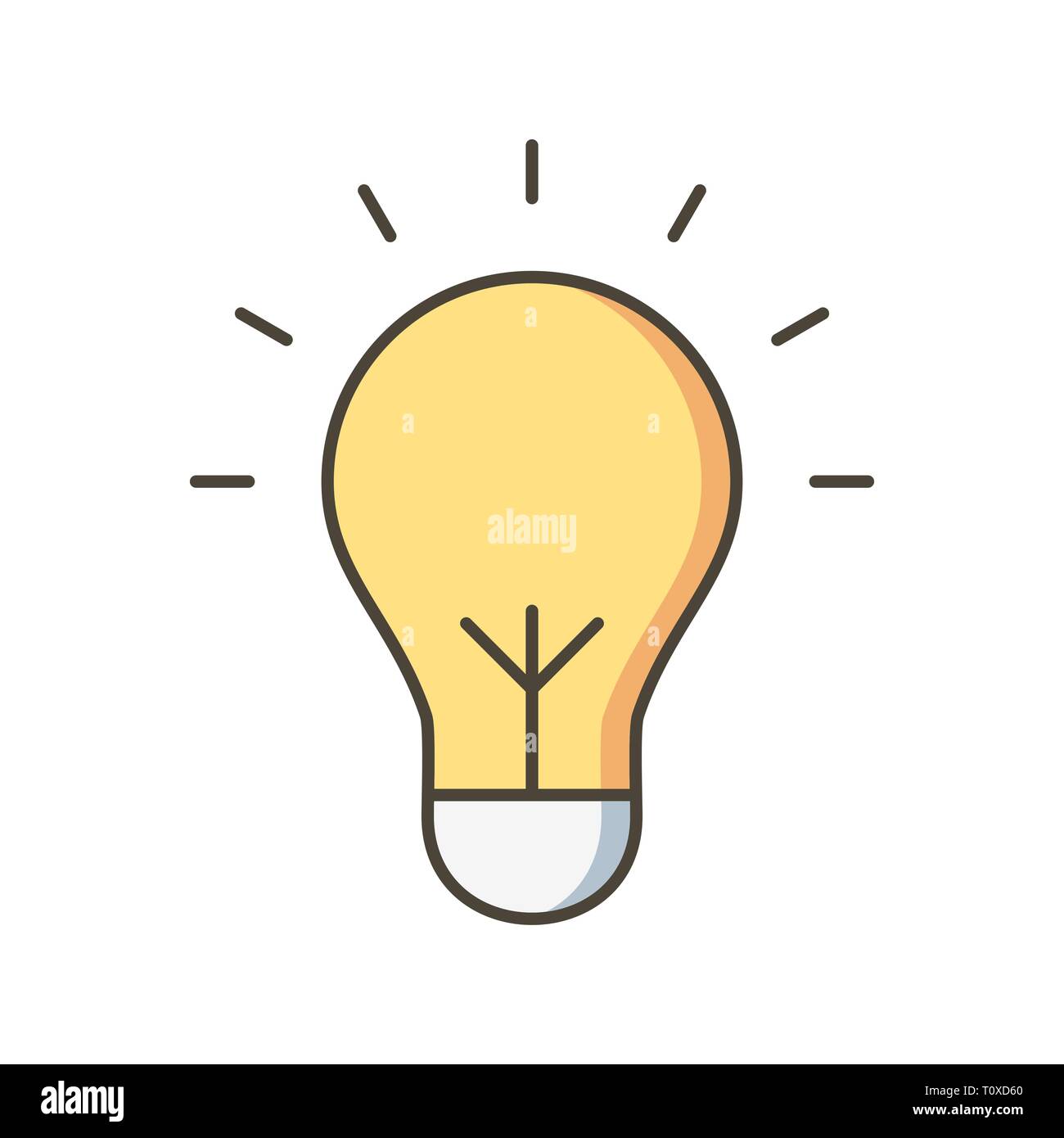 Illustration Bulb Icon Stock Photo - Alamy