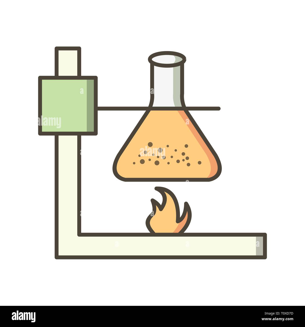 Illustration Fire Under Flask Icon Stock Photo - Alamy