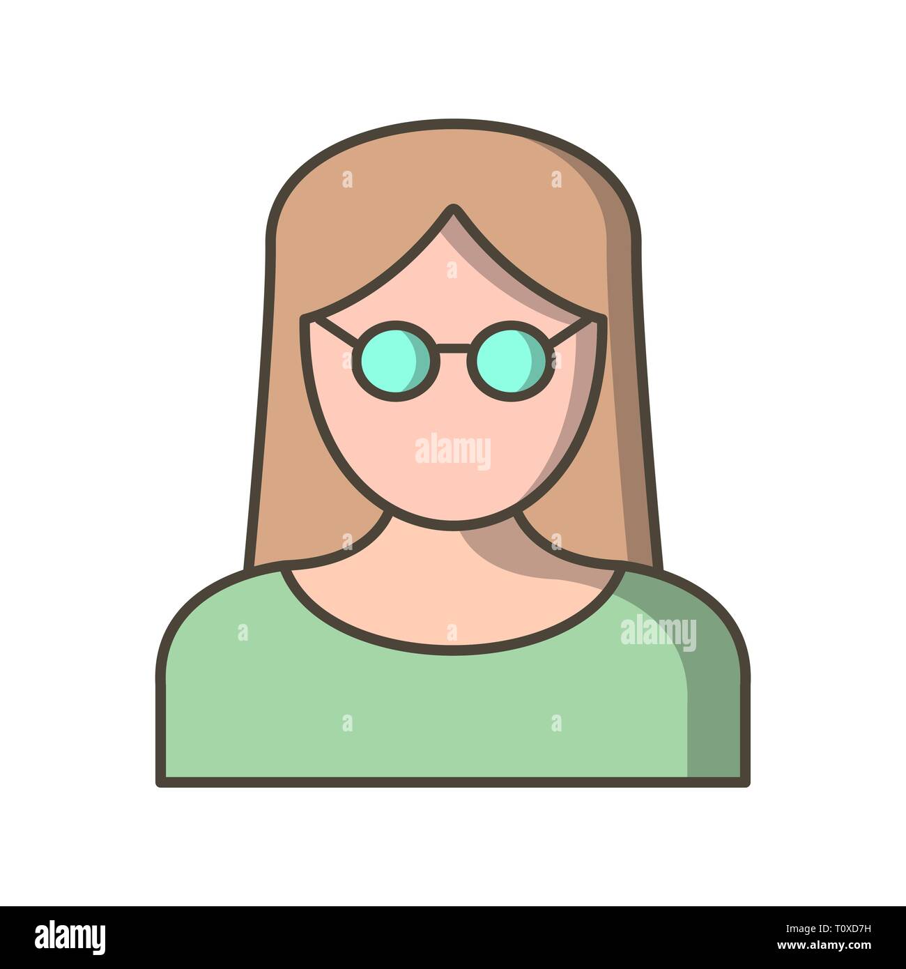Illustration Female Scientist Icon Stock Photo - Alamy