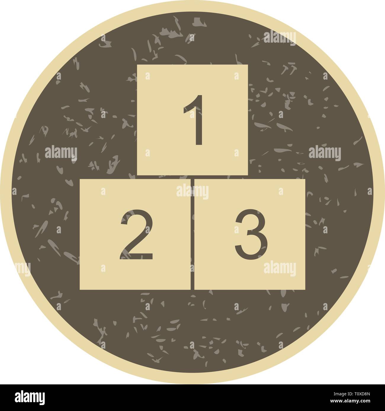 Illustration 123 Cubes Icon Stock Photo - Alamy