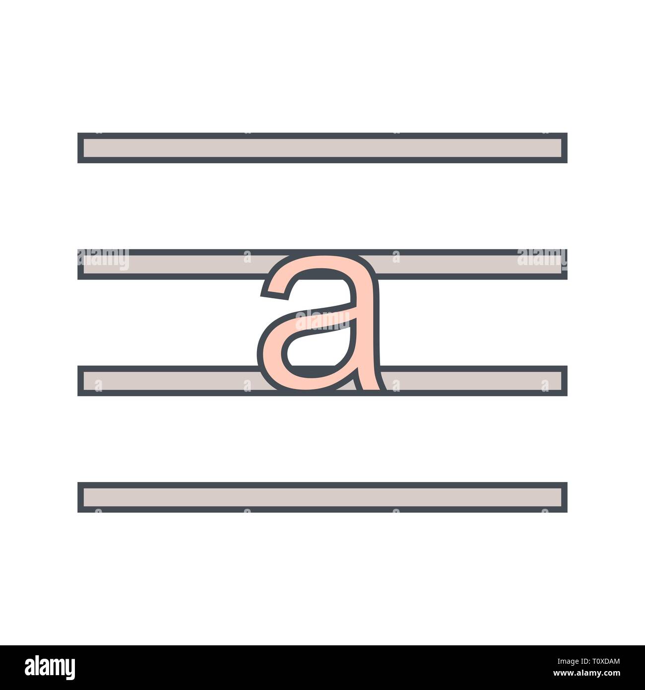 Illustration Lowercase Icon Stock Photo - Alamy