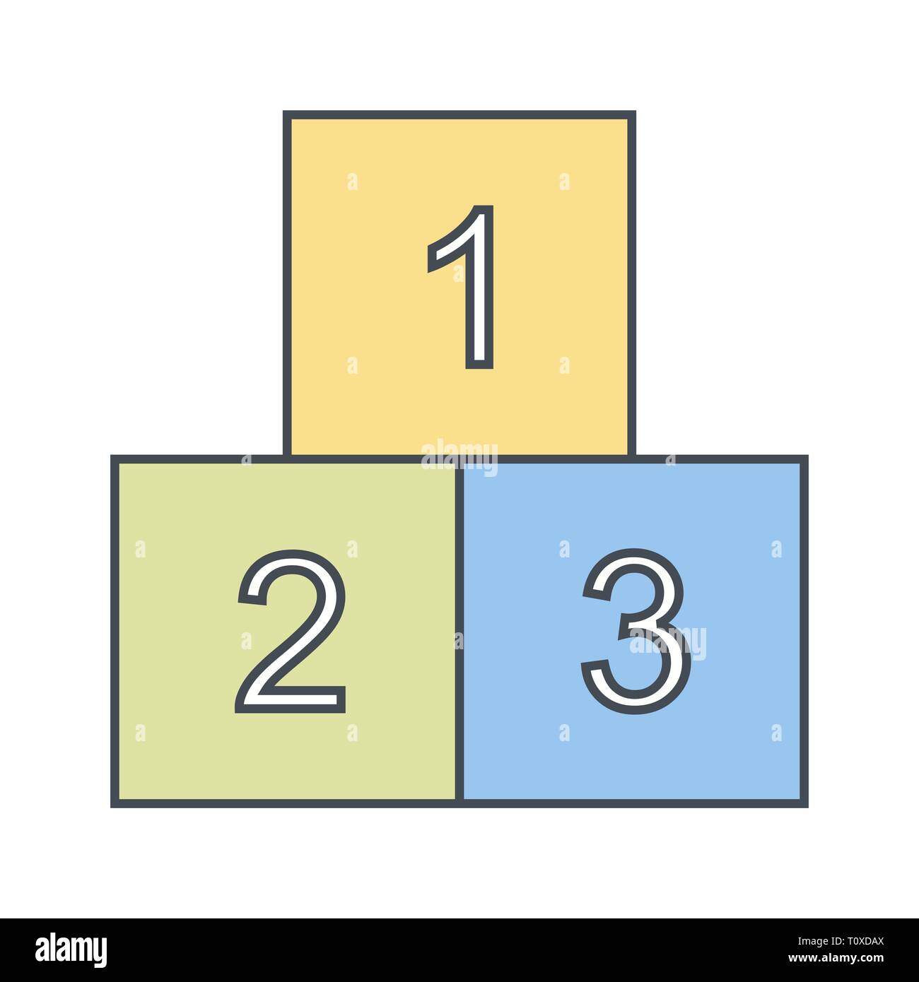 Illustration 123 Cubes Icon Stock Photo - Alamy