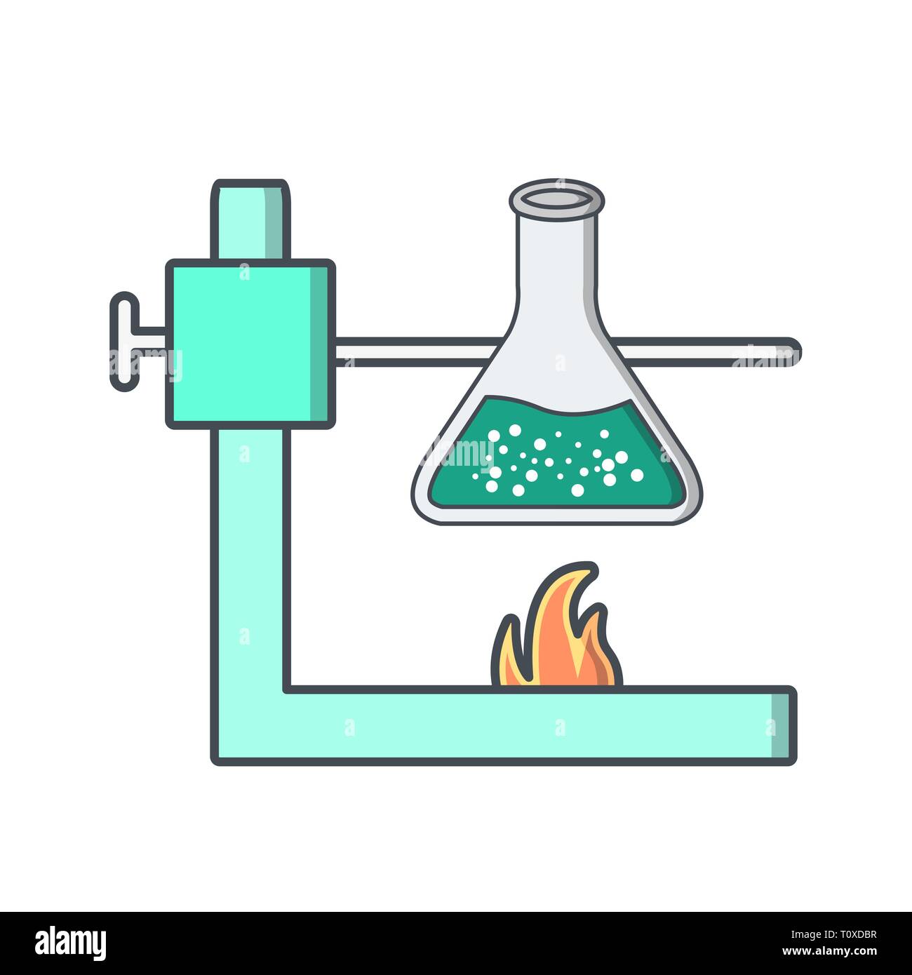 Illustration Fire Under Flask Icon Stock Photo - Alamy