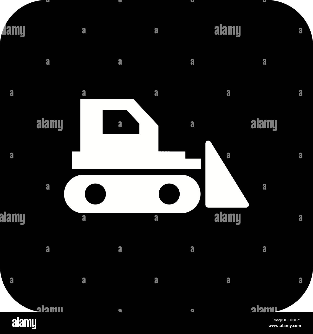 Illustration Bulldozer Icon Stock Photo - Alamy