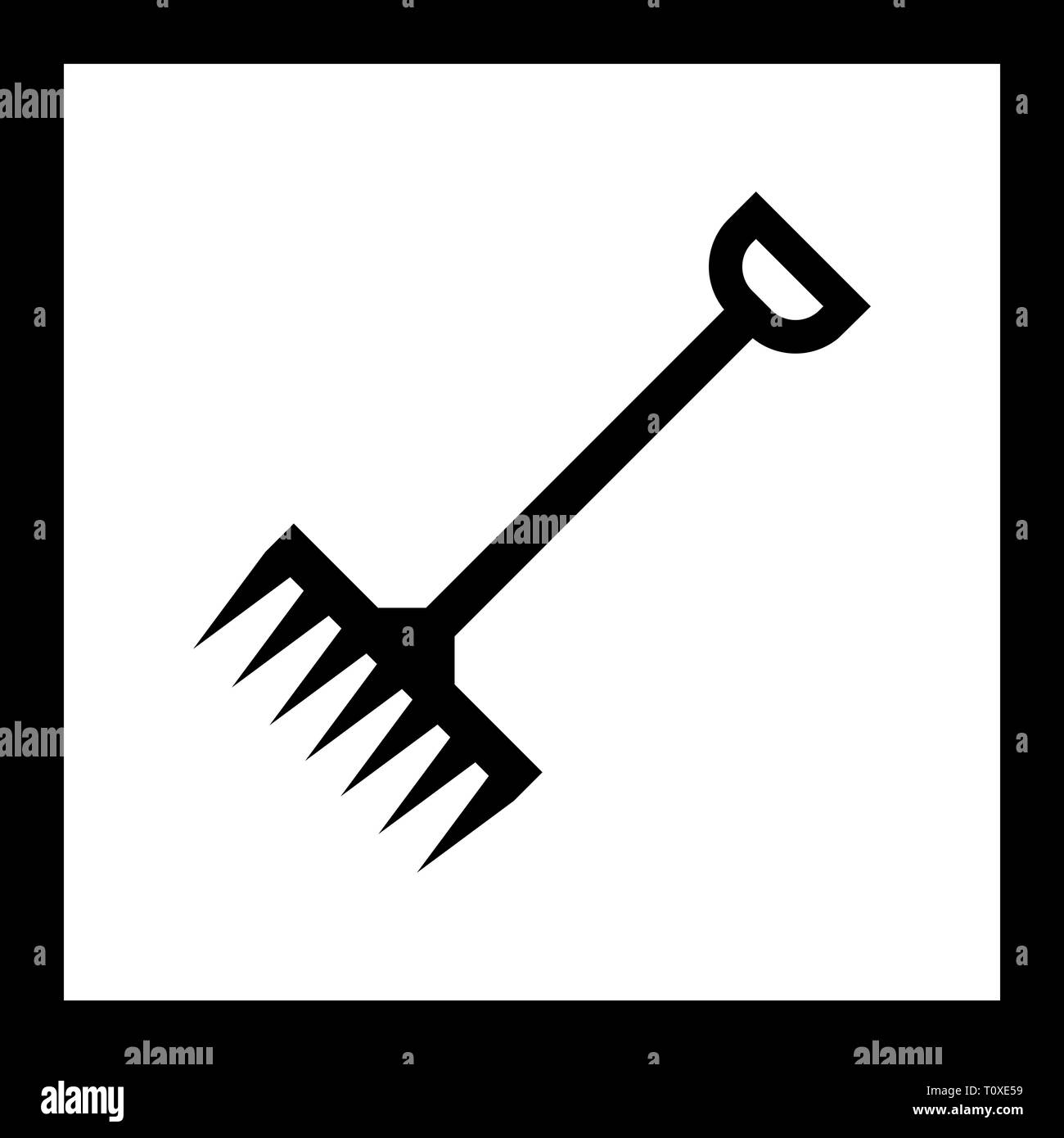 Illustration Rake Icon Stock Photo - Alamy