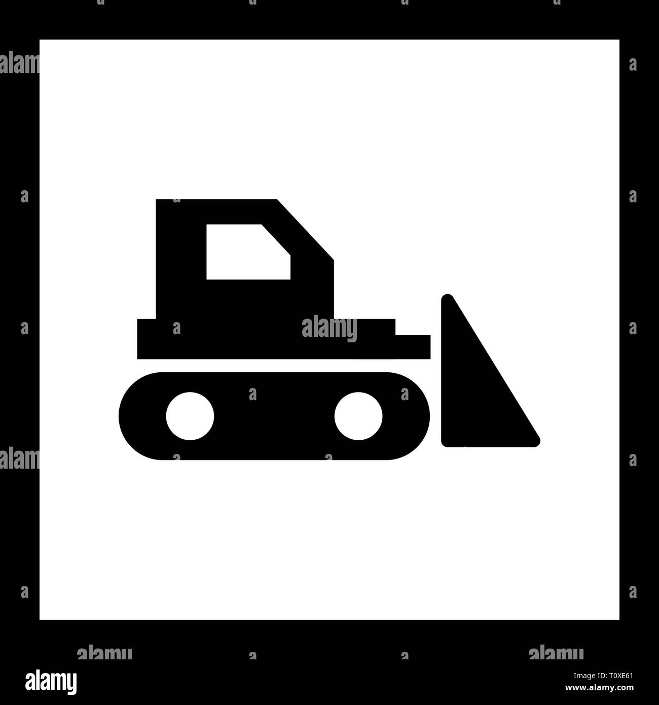 Illustration Bulldozer Icon Stock Photo - Alamy