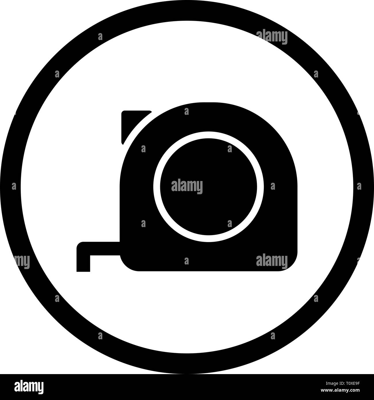 Illustration Measuring tape Icon Stock Photo - Alamy