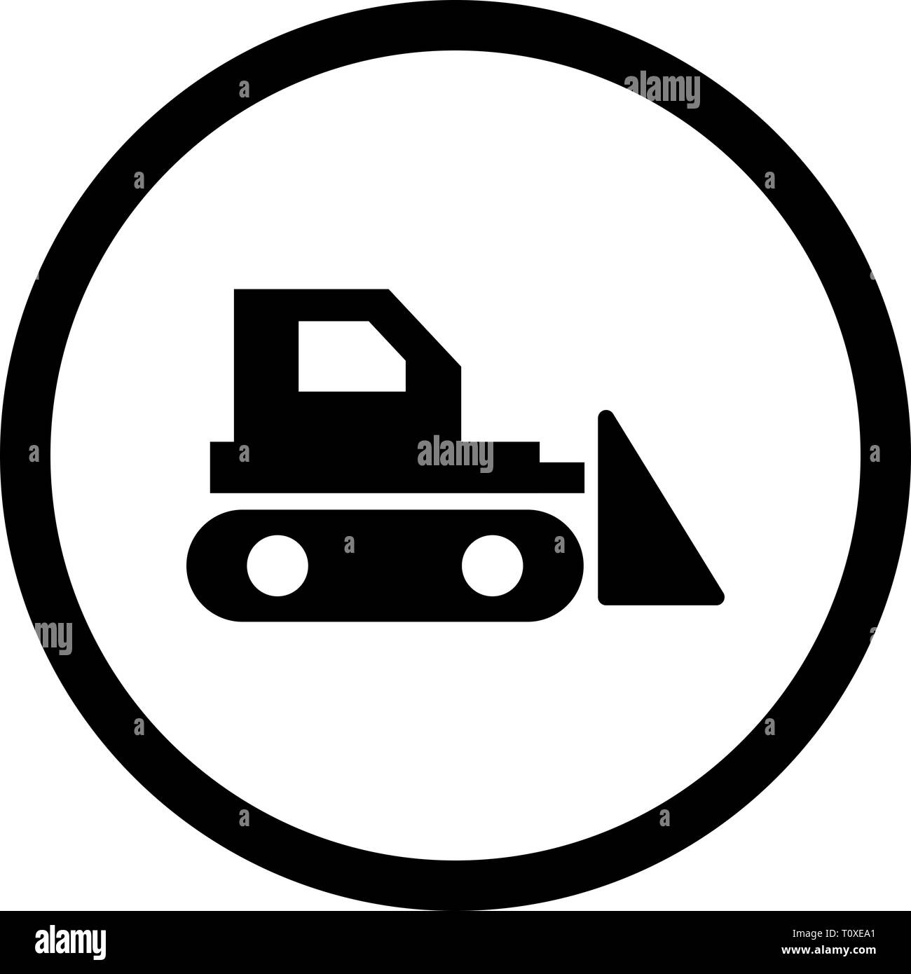 Illustration Bulldozer Icon Stock Photo - Alamy