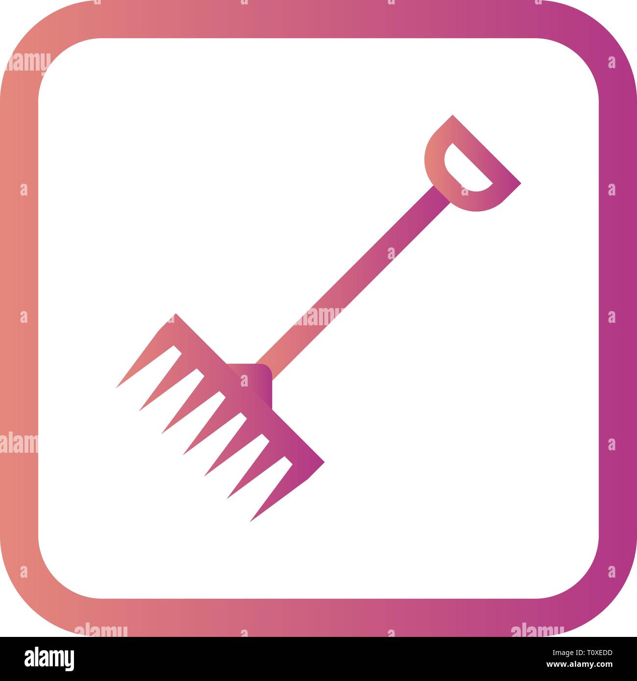Illustration Rake Icon Stock Photo - Alamy