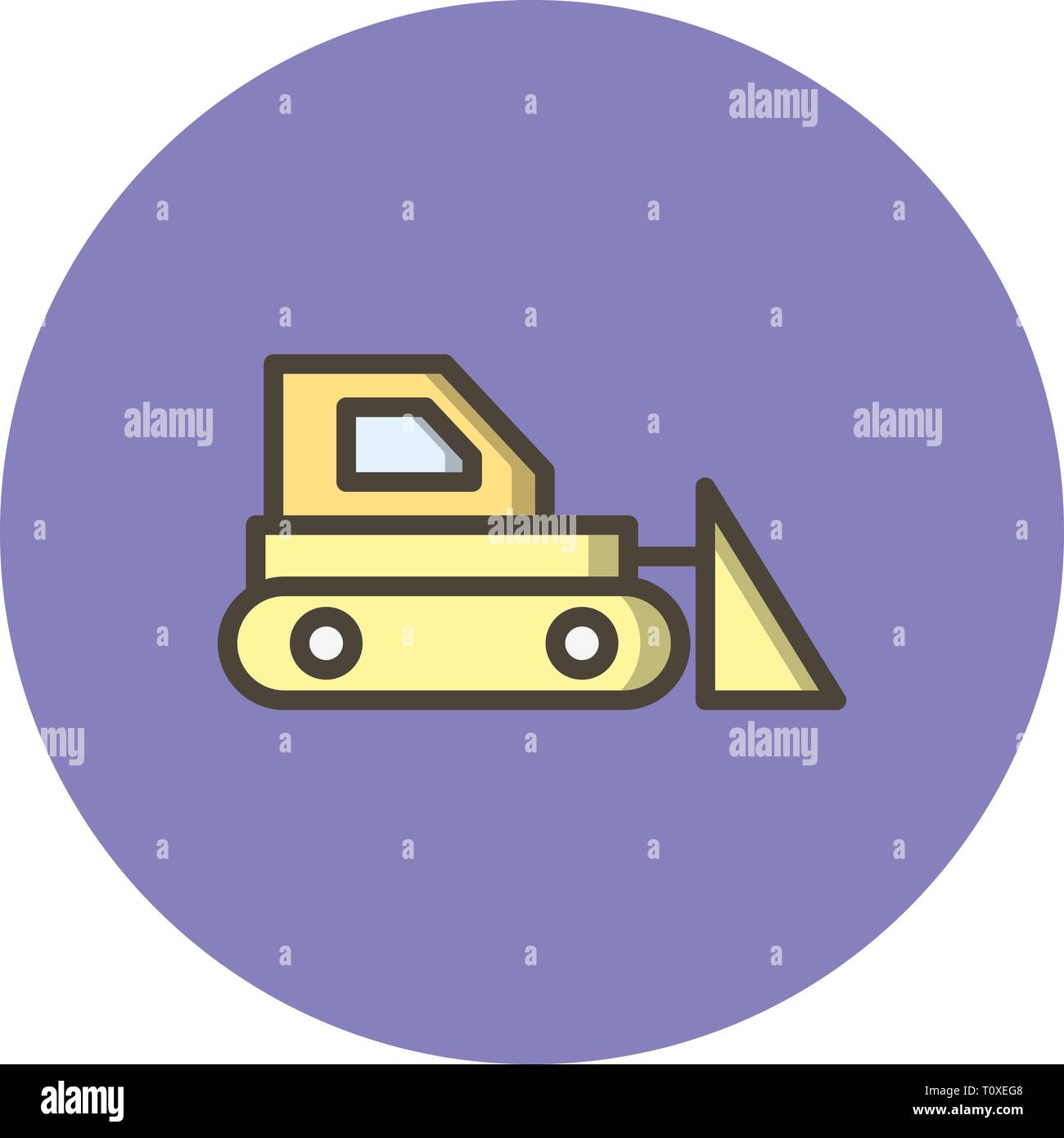 Illustration Bulldozer Icon Stock Photo - Alamy