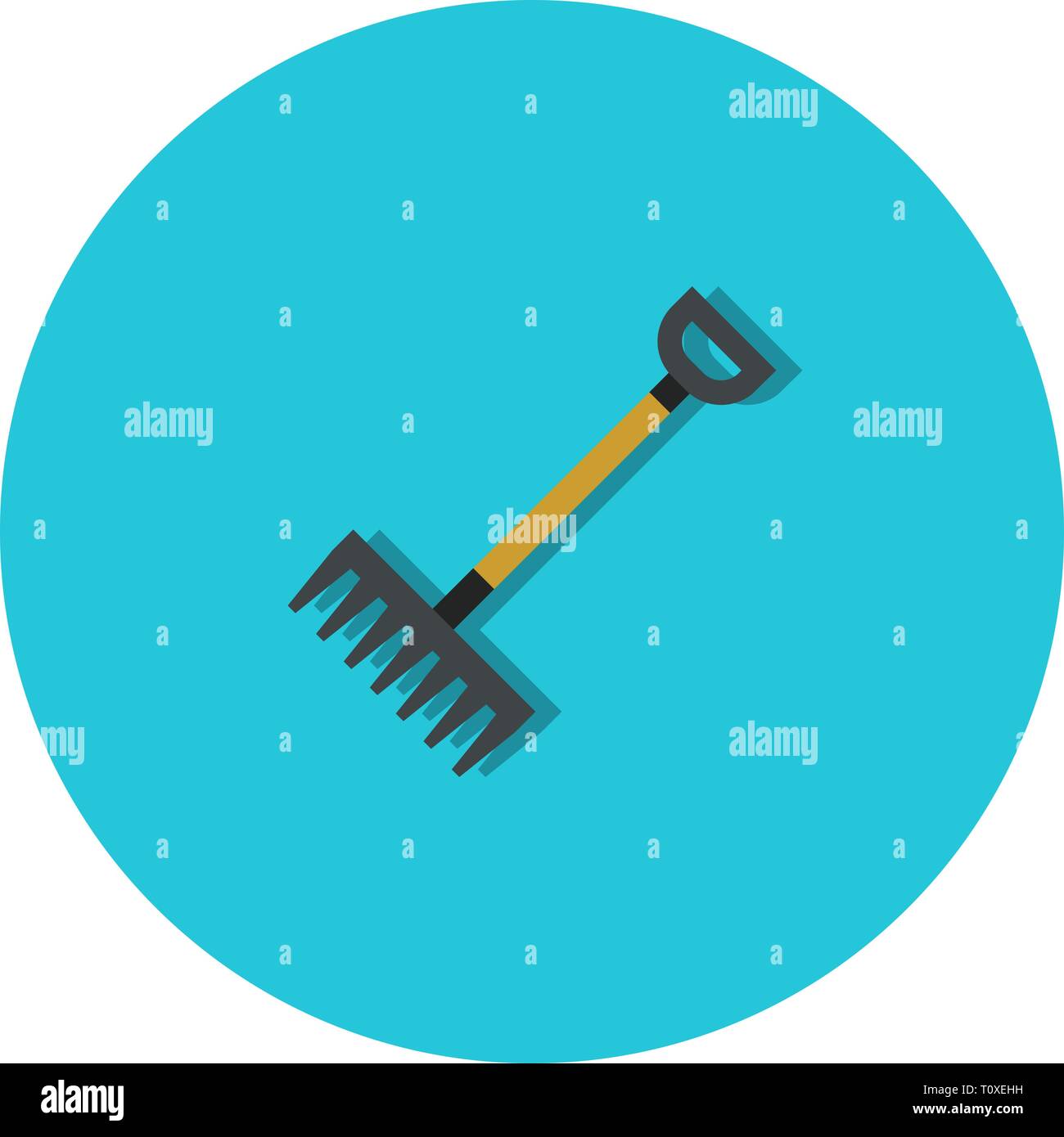 Illustration Rake Icon Stock Photo - Alamy